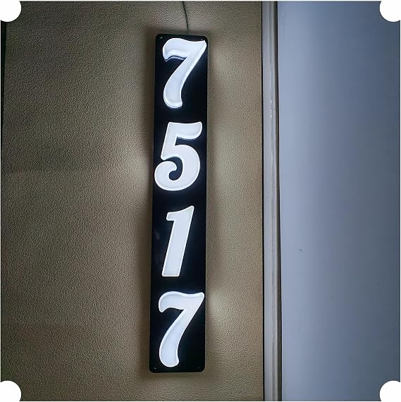 Amazon.com: Custom Solar House Numbers Lighted Address Signs LED House ...