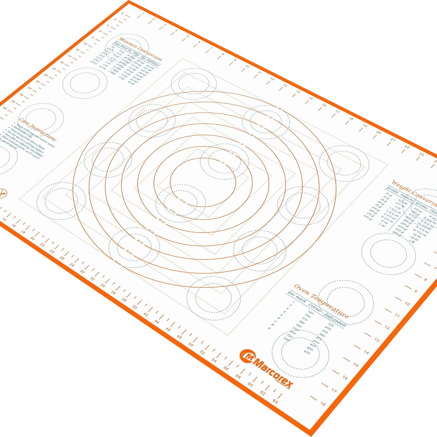 Amazon.com: Marcorex Pastry Mat Extra Large with Measurements and ...