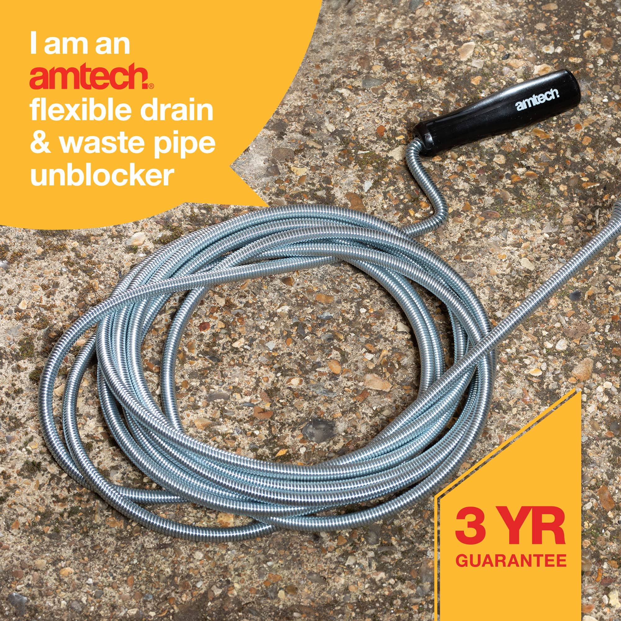 Buy Amtech S1895 Flexible Drain Auger & Waste Pipe Unblocker Online at ...