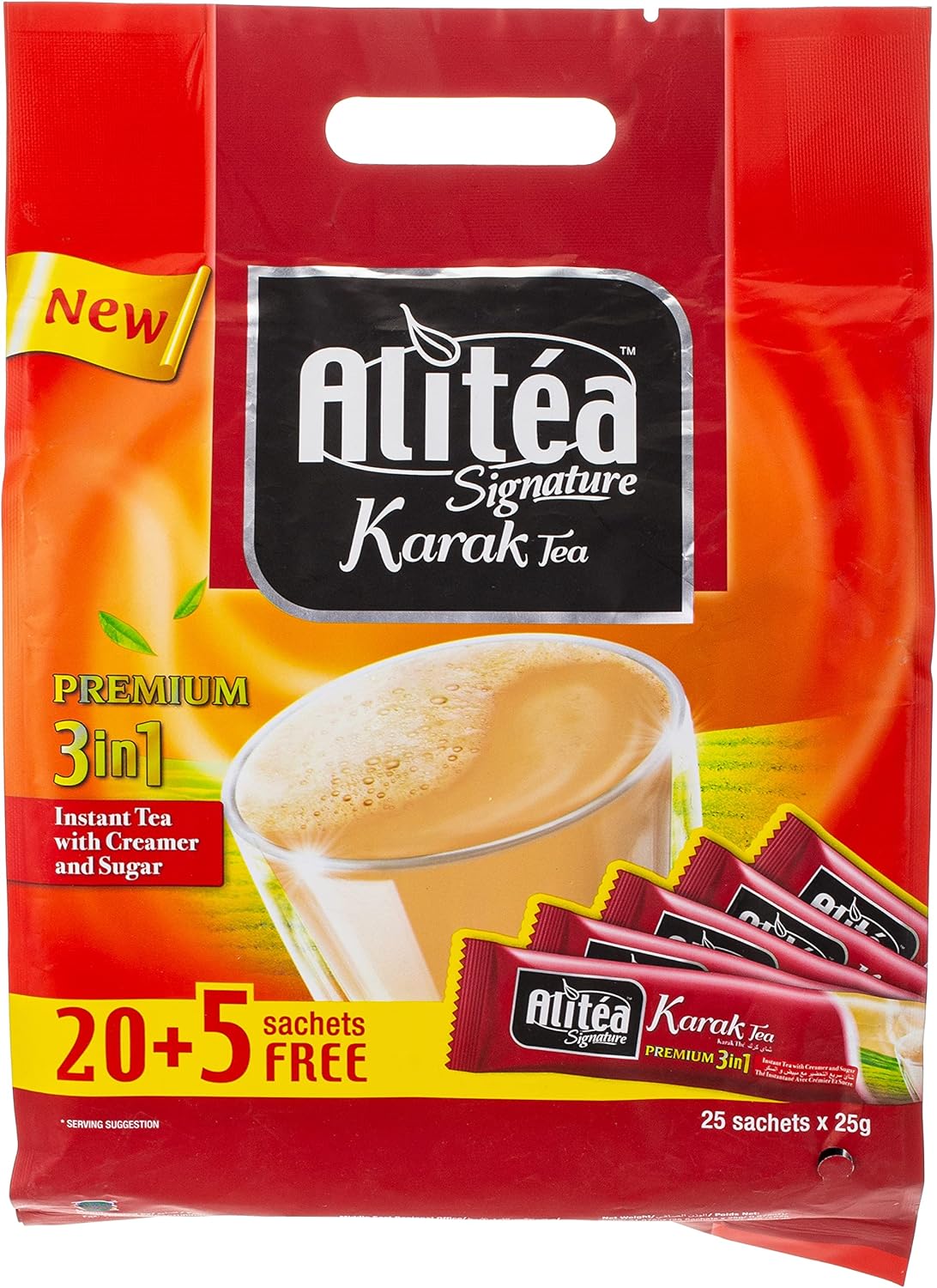 Alitea Signature Premium 3 in 1 Karak Tea 25 Sachets, 625g - Pack of 1 ...