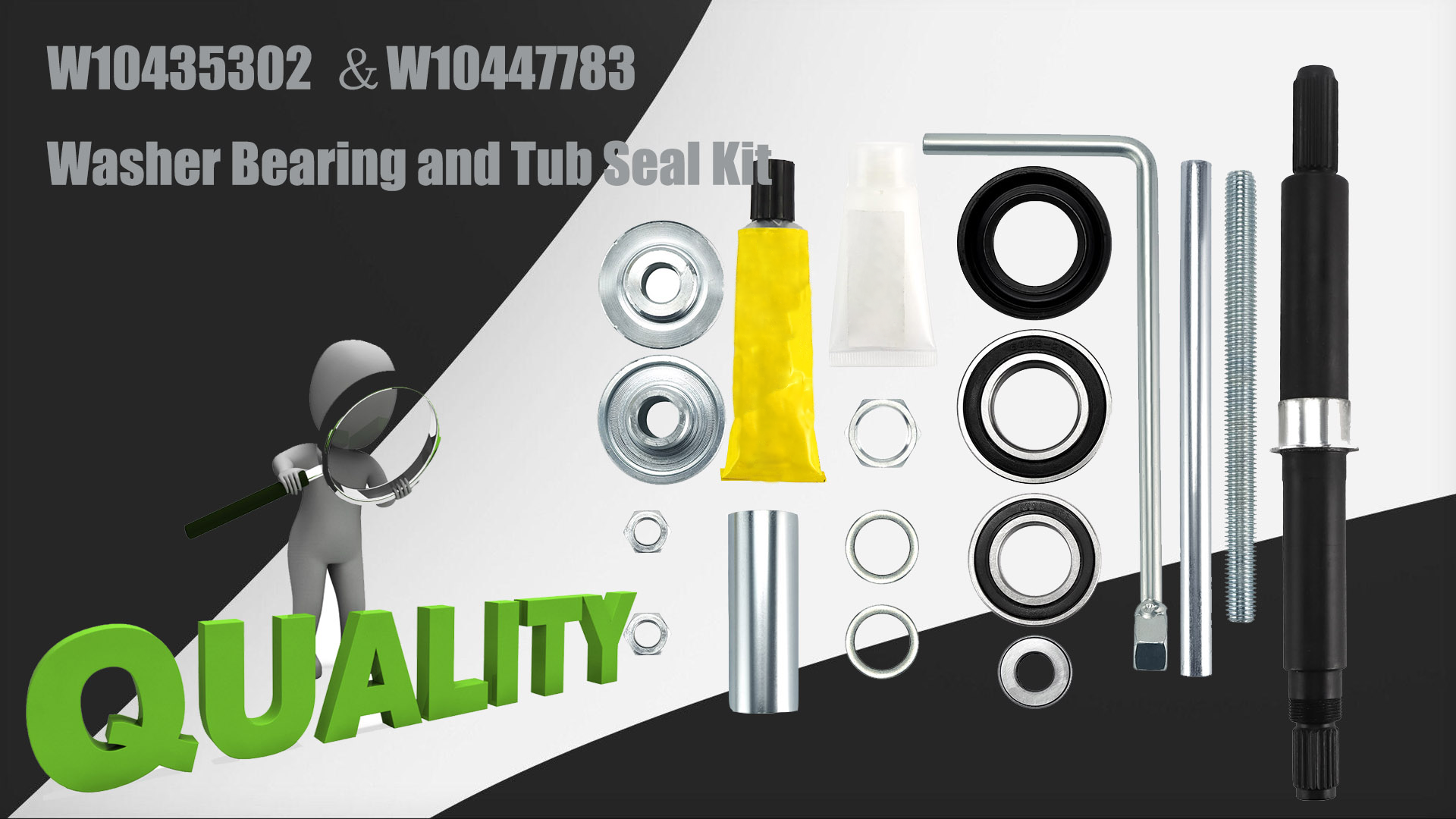 Watch Upgrade W10435302 W10447783 Washer Bearing and Tub Seal Kit on ...