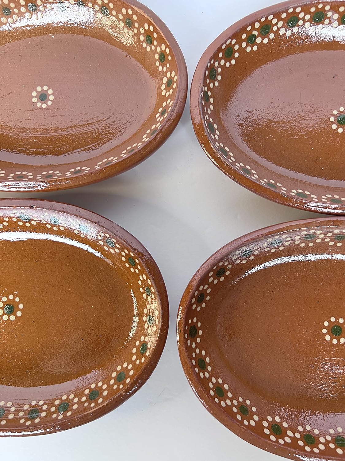 Mexican Plates Clay 10 Inches Oval 6,4,2 Plates Set Traditional Design ...