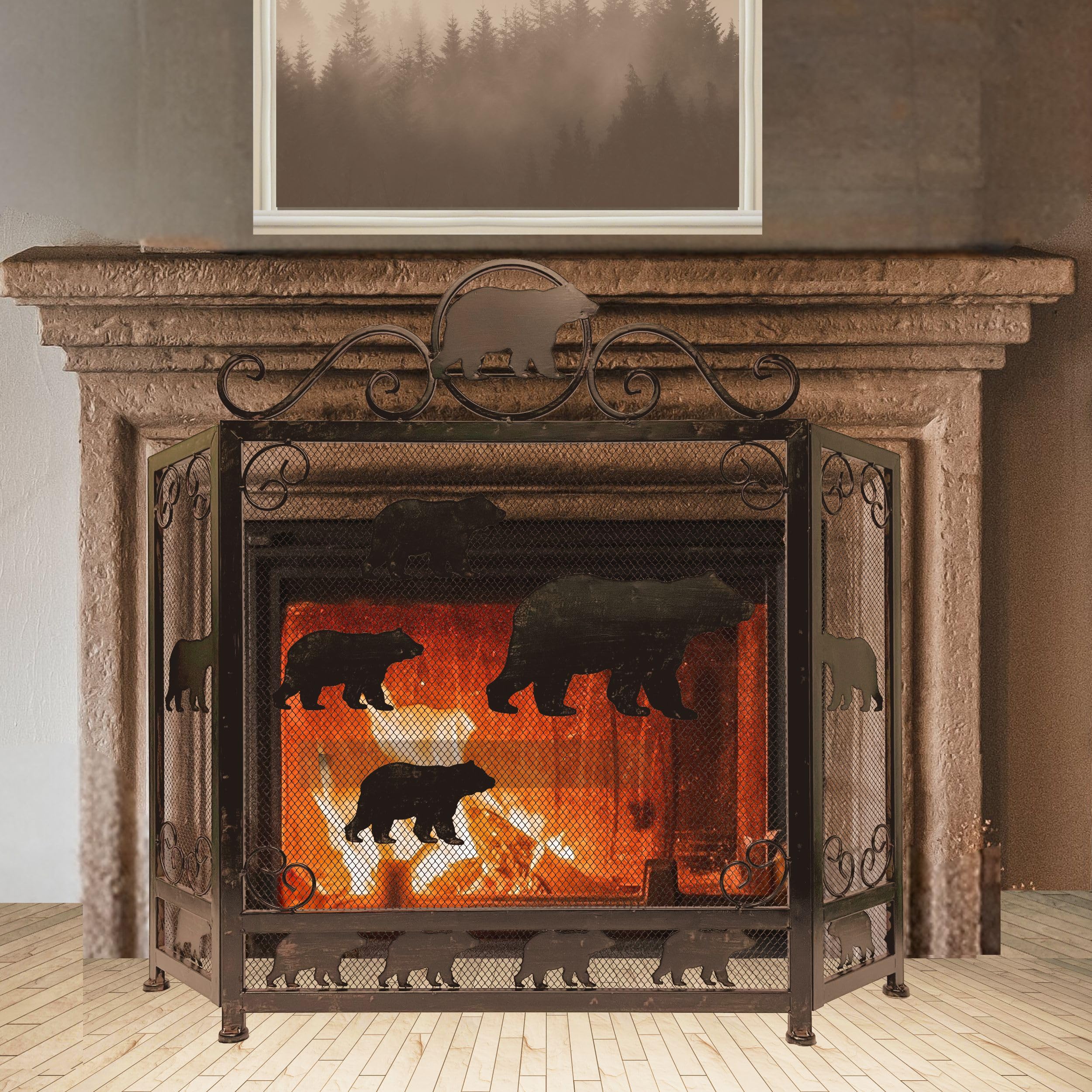 Rustic Log Cabin Fireplace Screens A Cold Weather Guide To Virtual