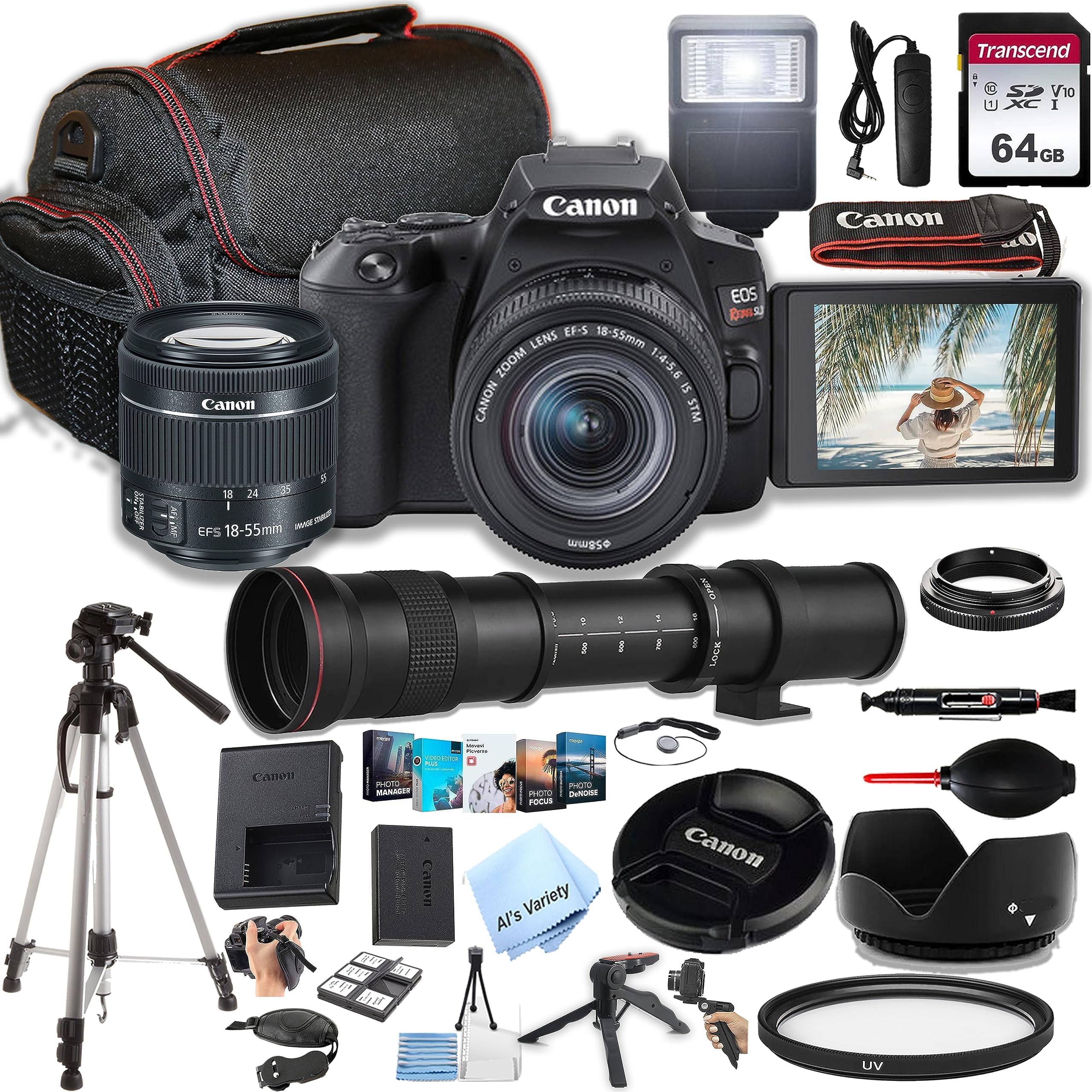 Amazon.com : Canon EOS Rebel SL3 DSLR Camera w/EF-S 18-55mm F/4-5.6 STM ...