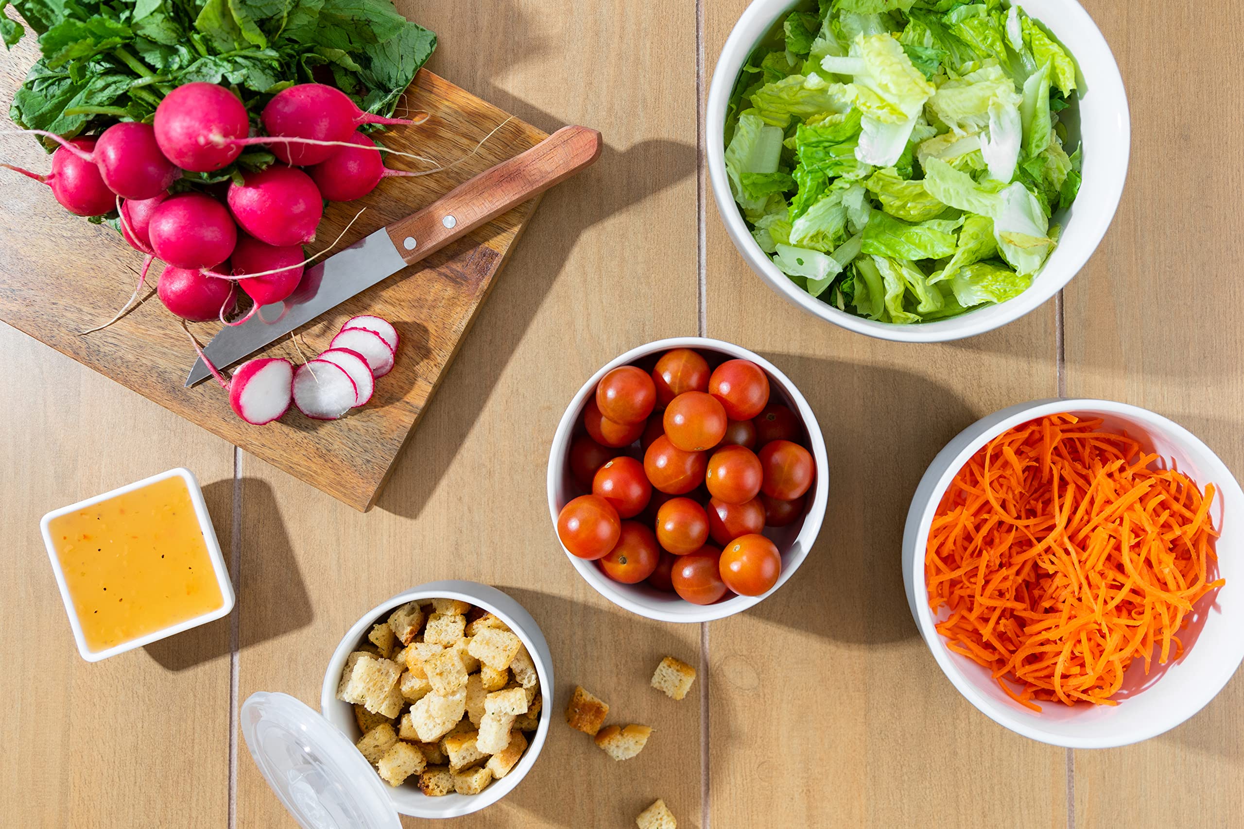 KooK Ceramic Nesting Bowls with Lids, Food Storage Containers, Kitchen ...