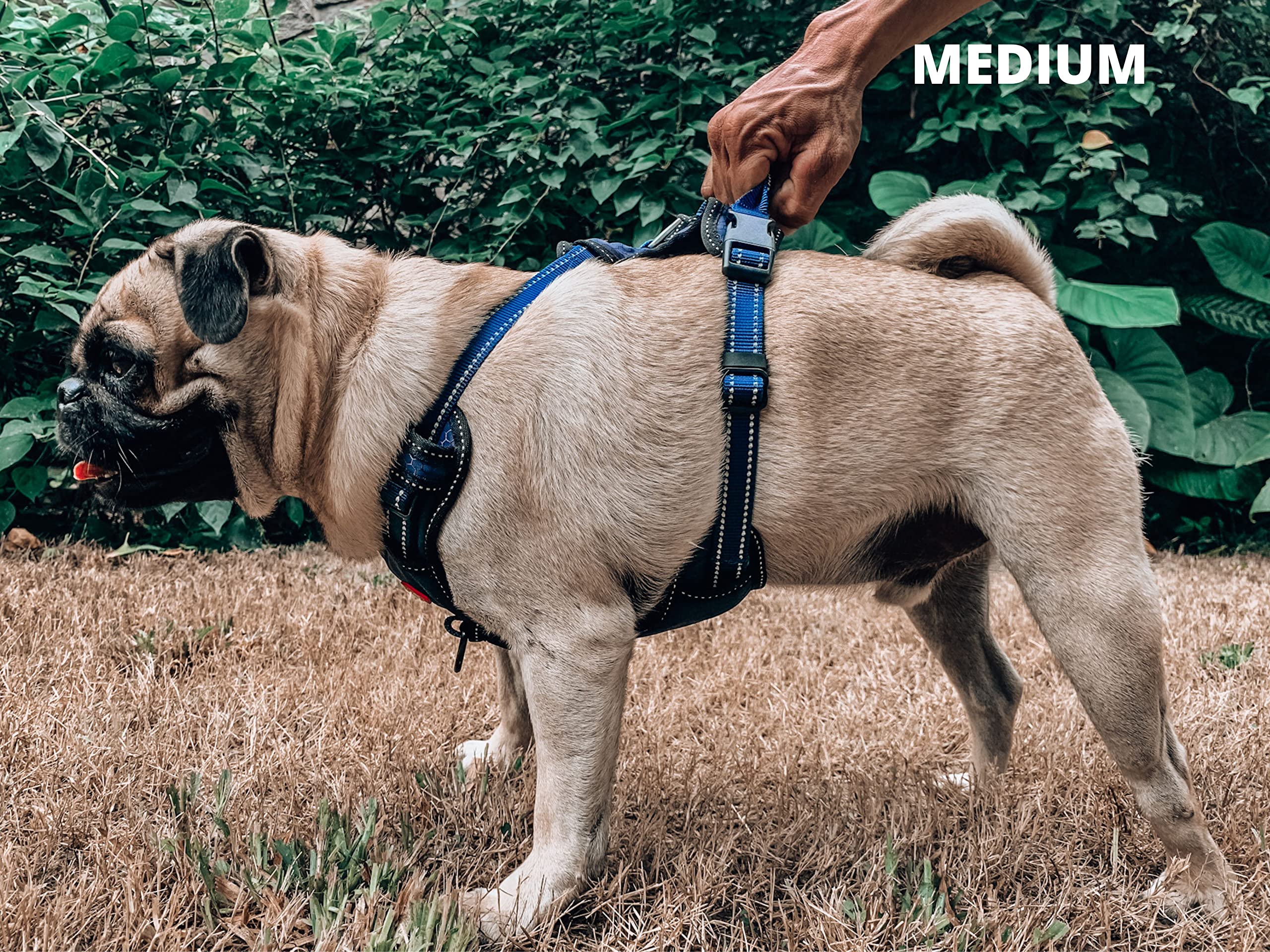 Tuff Pupper Anti Pull Heavy Duty Dog Harness, Easy Walk Front & Back Leash Clips, Strong Safety ...