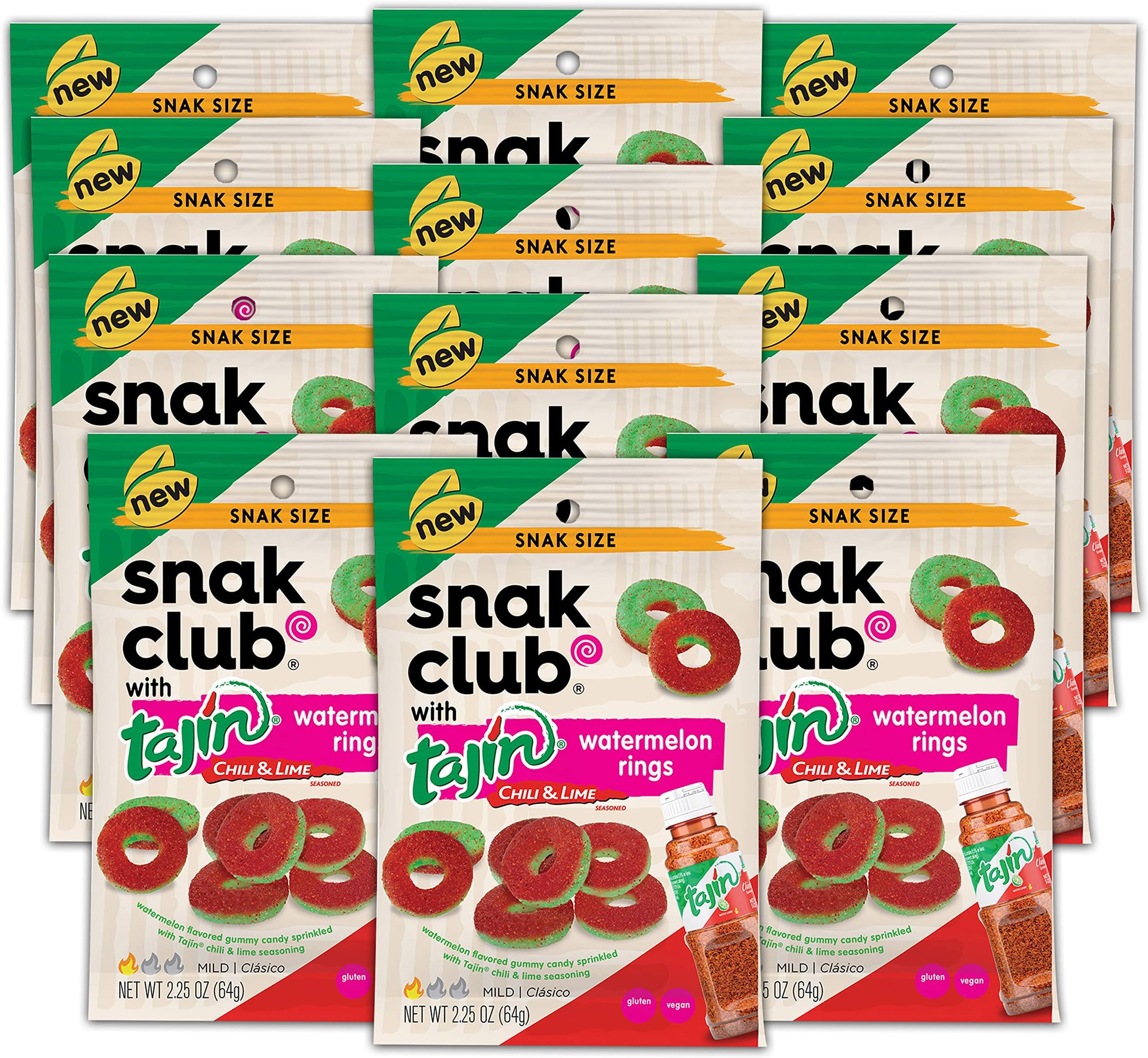 Amazon.com : Snak Club Tajin Watermelon Rings, Chili & Lime Gummy ...