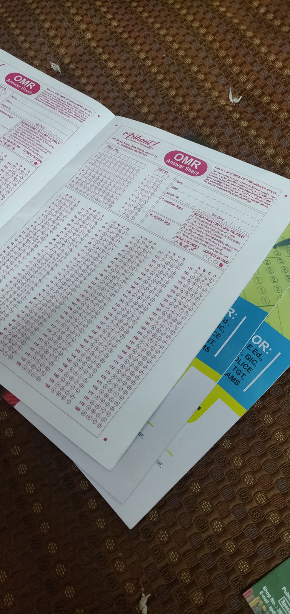 Buy Arihant OMR Sheet - Set of 3 Booklet (24 OMR in one Booklet) Book ...