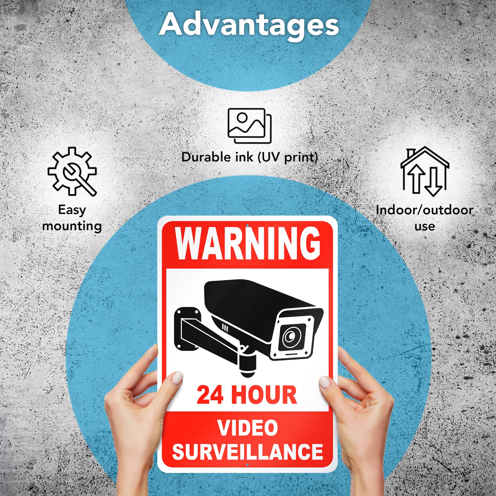 Snapklik.com : 2 PC Video Surveillance Sign - 10x7 Aluminum Smile Your ...