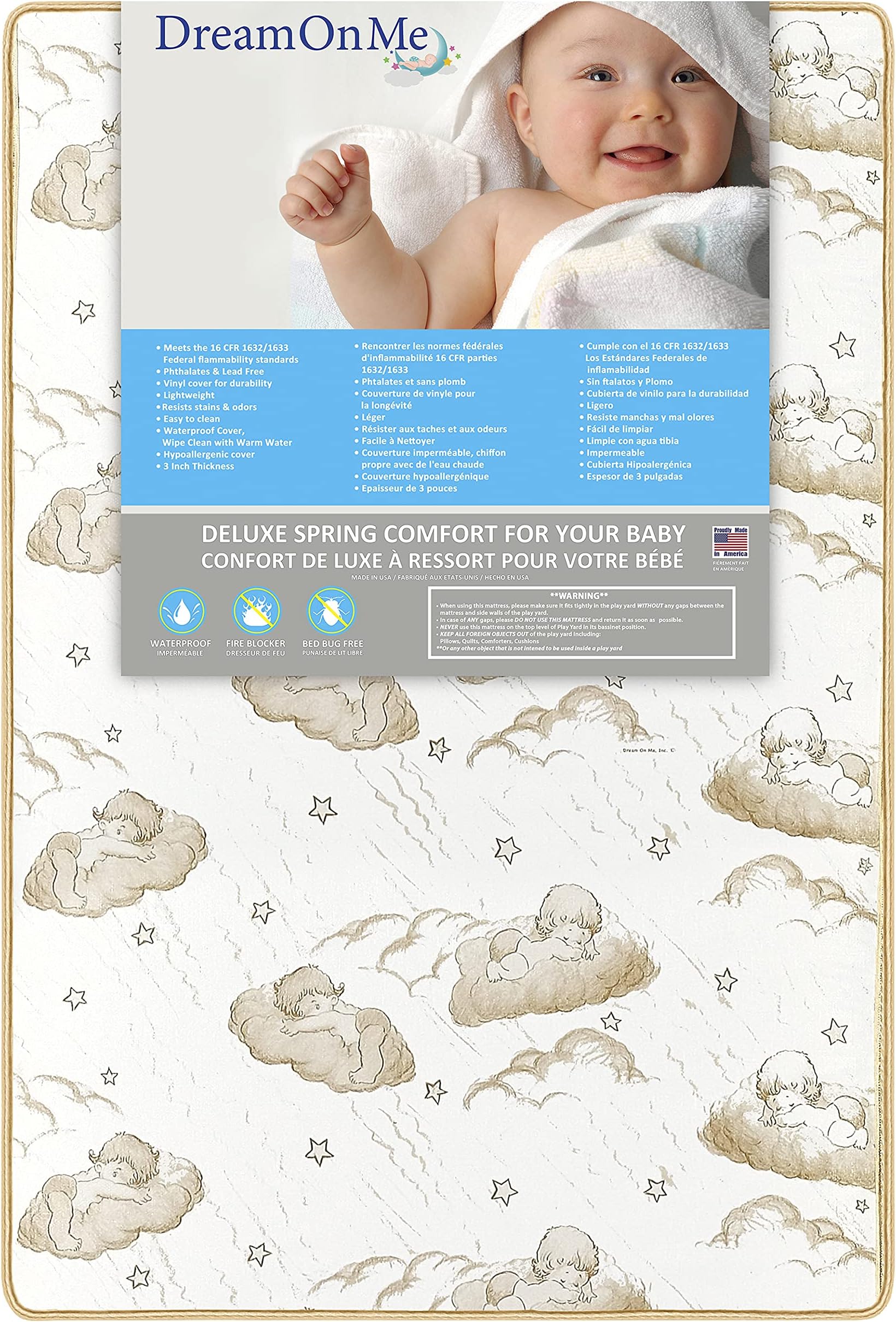 Amazon.com : Dream On Me 2-In-1 Breathable Two-Sided Portable and Mini ...