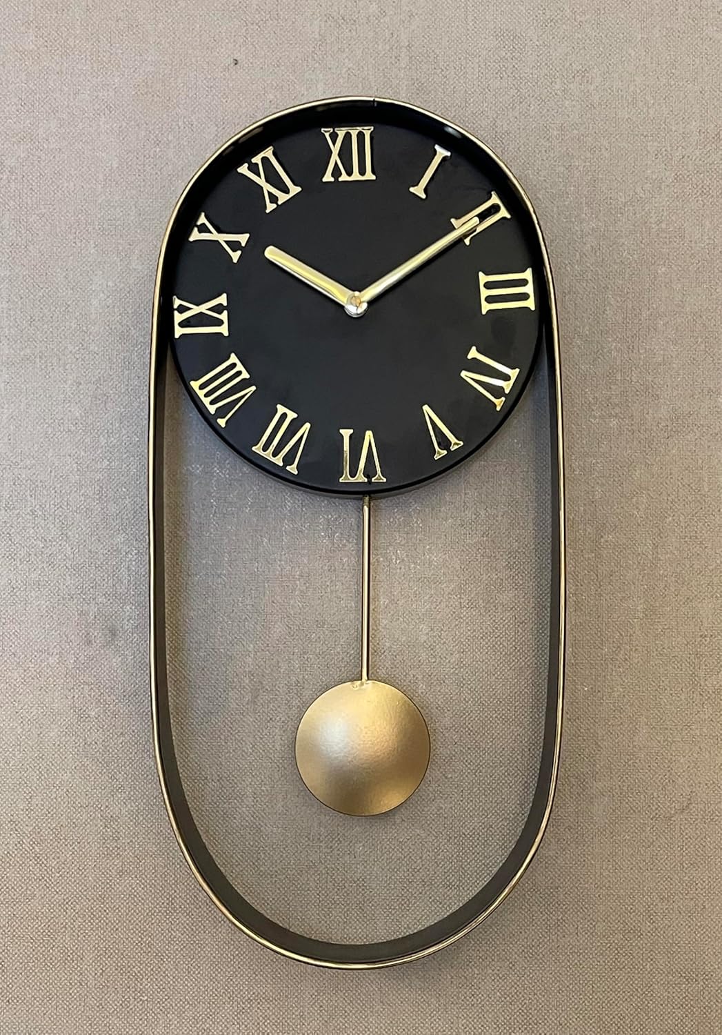 Buy Urban Born Oval Shape Pendulum Wall Clock for Home Decor | Pendulum Clock for Living Room ...