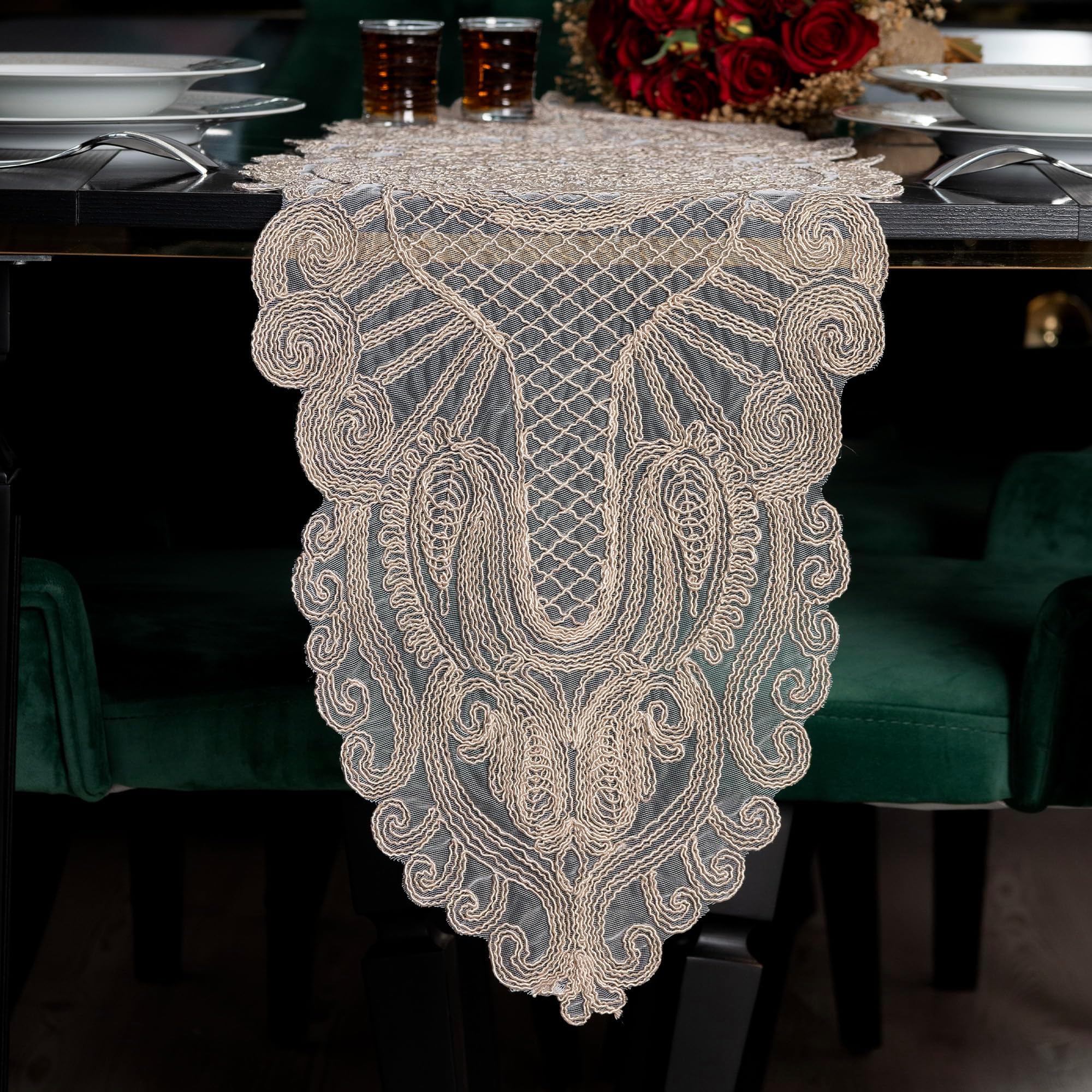 Amazon.com: Lace Table Runner for Dining Room, Kitchen, Bedroom ...