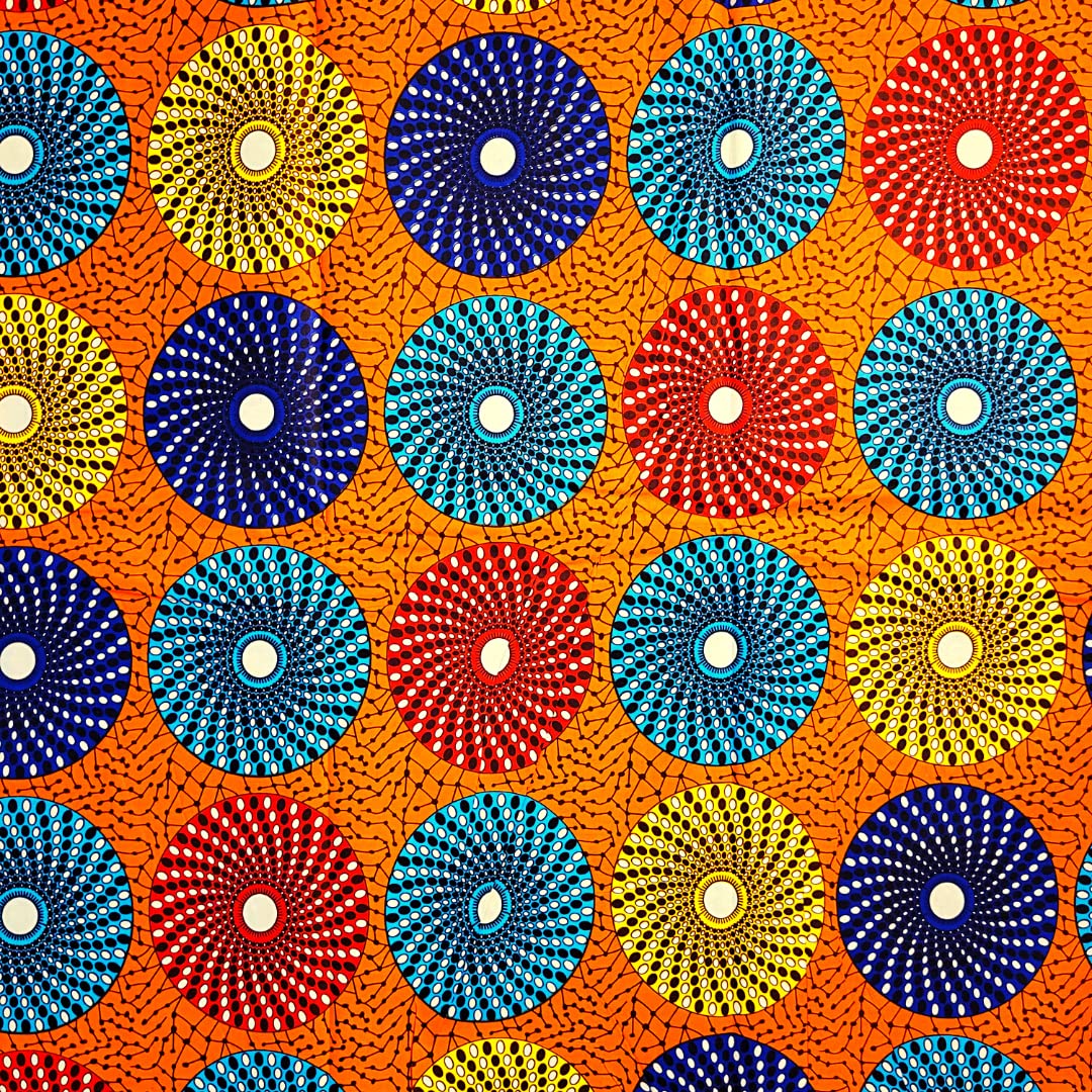 Amazon.com: African Fabrics by The Yard - Ankara, Kitenge Large Circle ...
