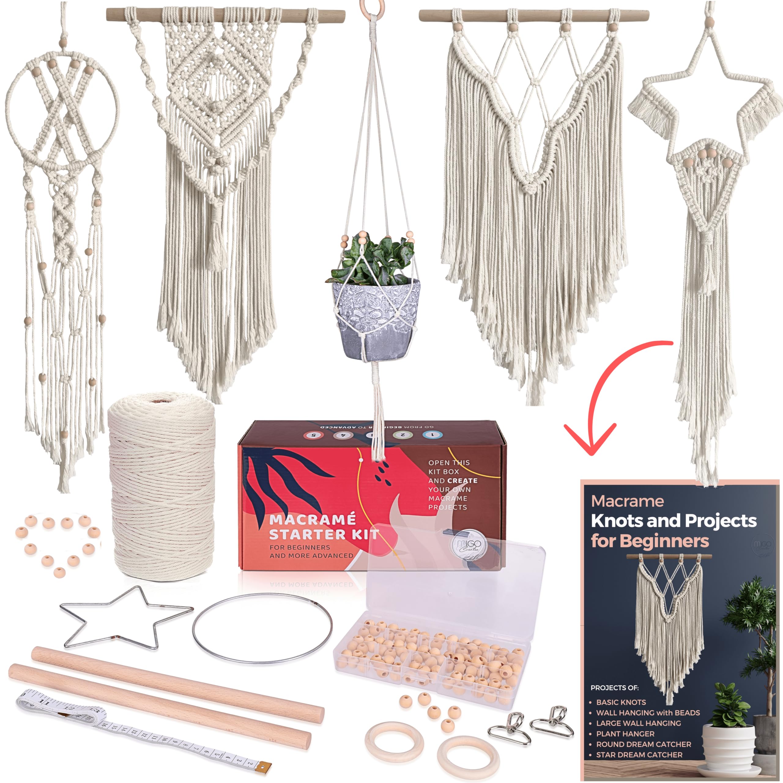 MIGO Creates Macrame Kits for Adults Beginners with 112 Macrame ...