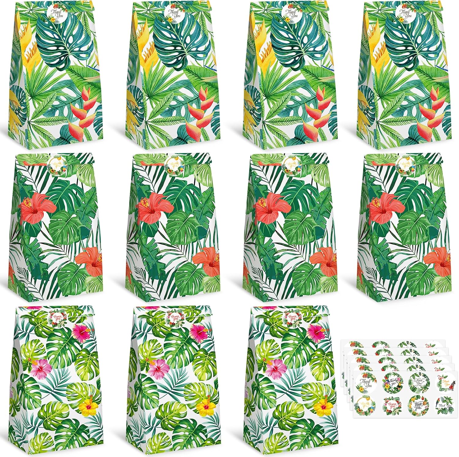 Amazon.com: Shindel 36PCS Luau Party Favor Bags, Hawaii Paper Bags ...