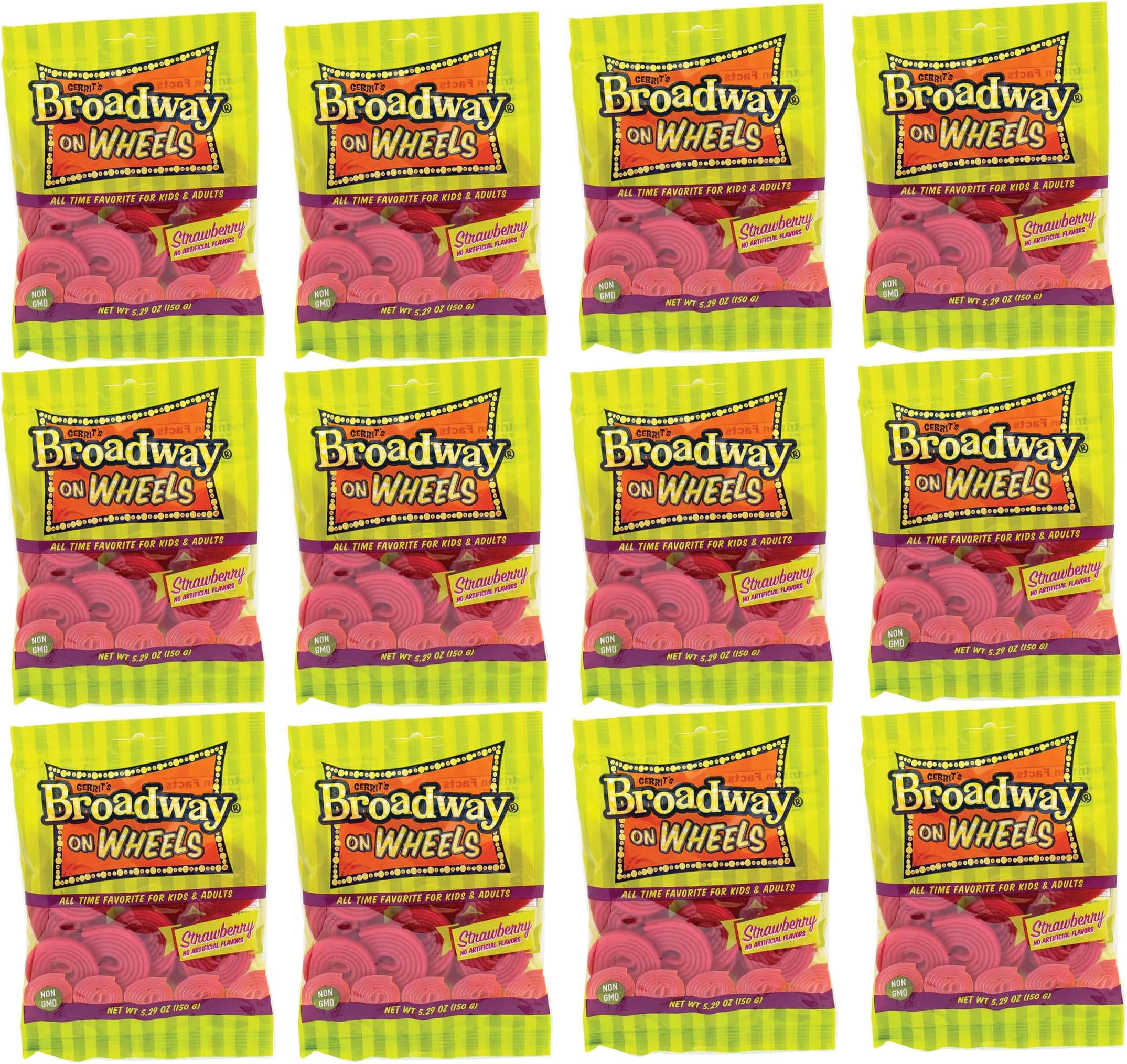 Amazon.com : Broadway Strawberry Wheels Red 4.4lb bag : Grocery ...