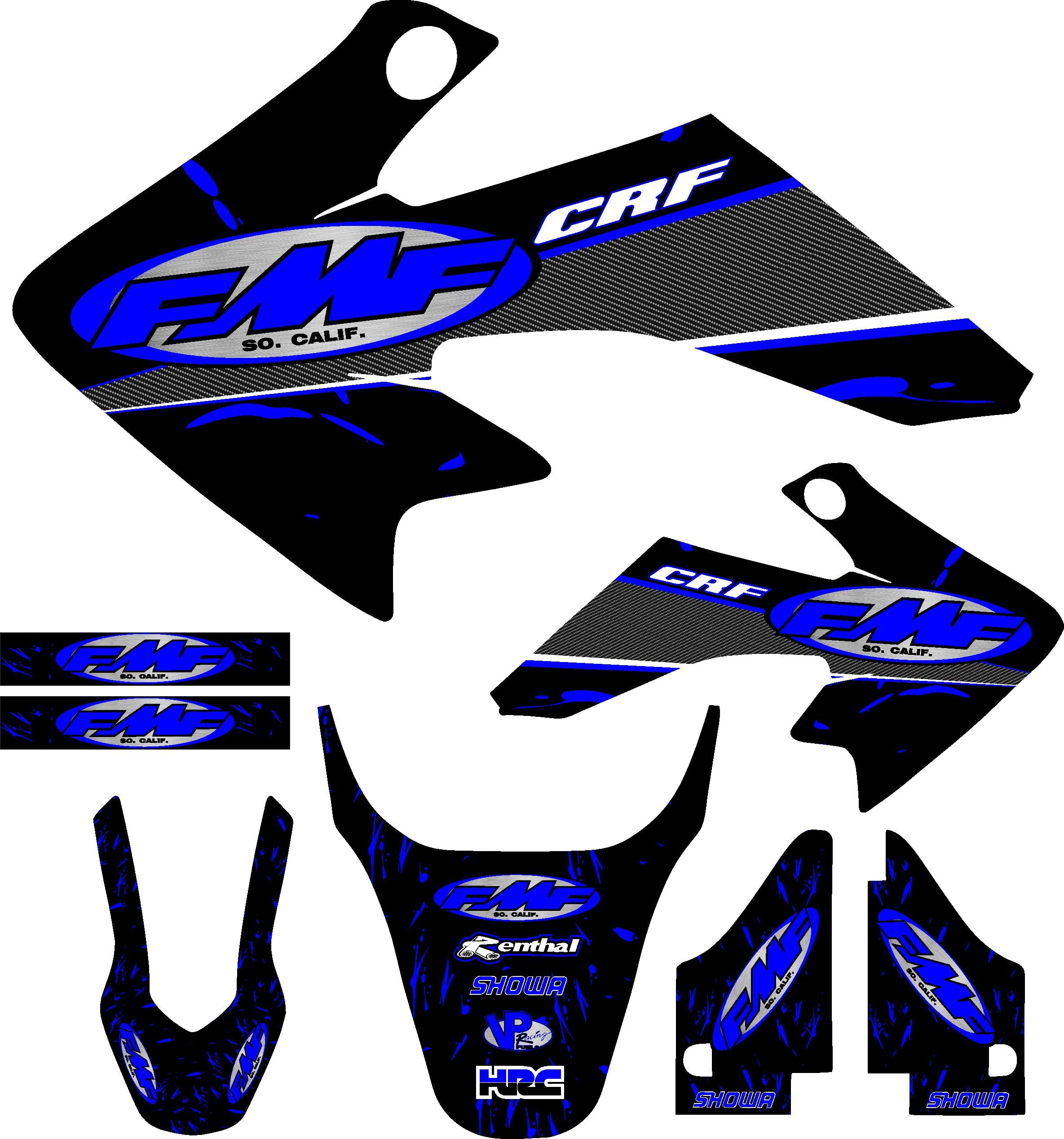 Amazon.com: Fit 04-12 CRF50 Blue FMF Graphic Kit Shroud Plastic Decal ...