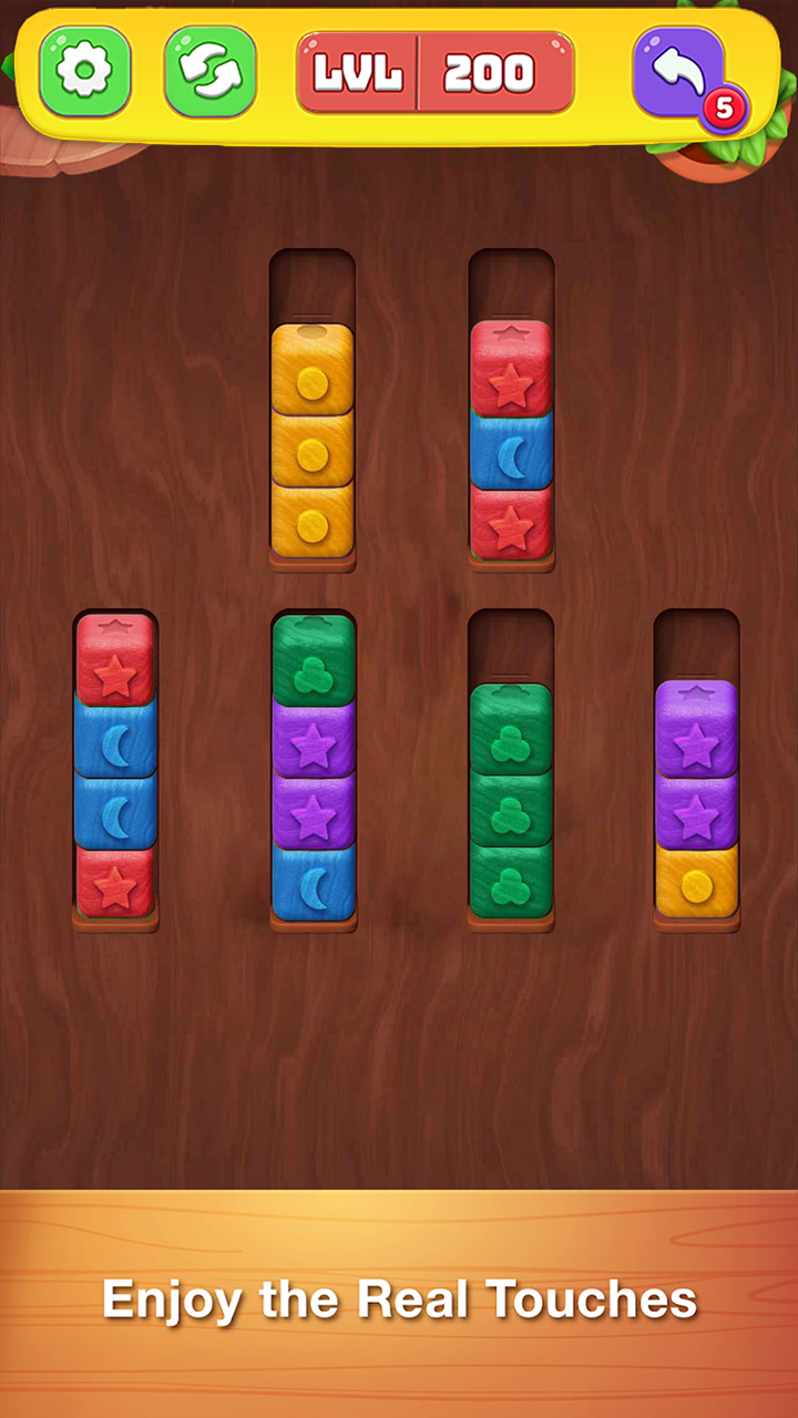 Wood Block Sort Puzzle Games: Wooden Color Sorting Puzzle Master Games ...