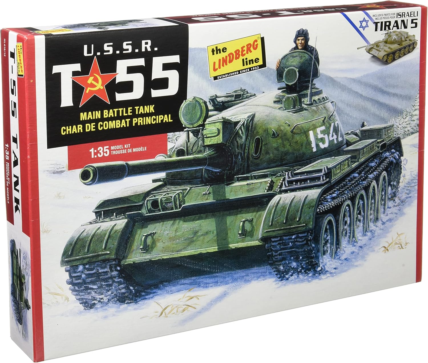 Amazon.com: Lindberg Models 1:35 Scale USSR T-55 Battle Tank Model Kit ...