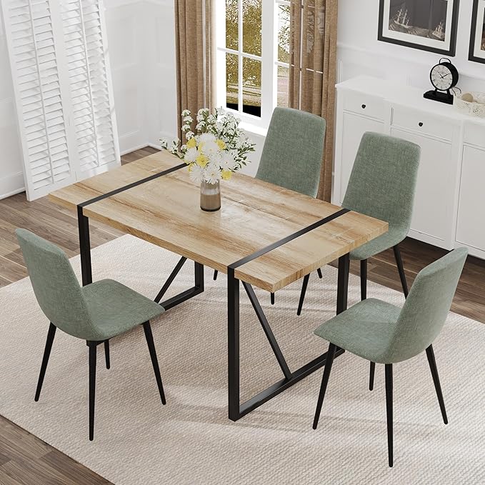 Amazon.com - Hilknen | 5-Piece Dining Table Set | Green | Wooden ...