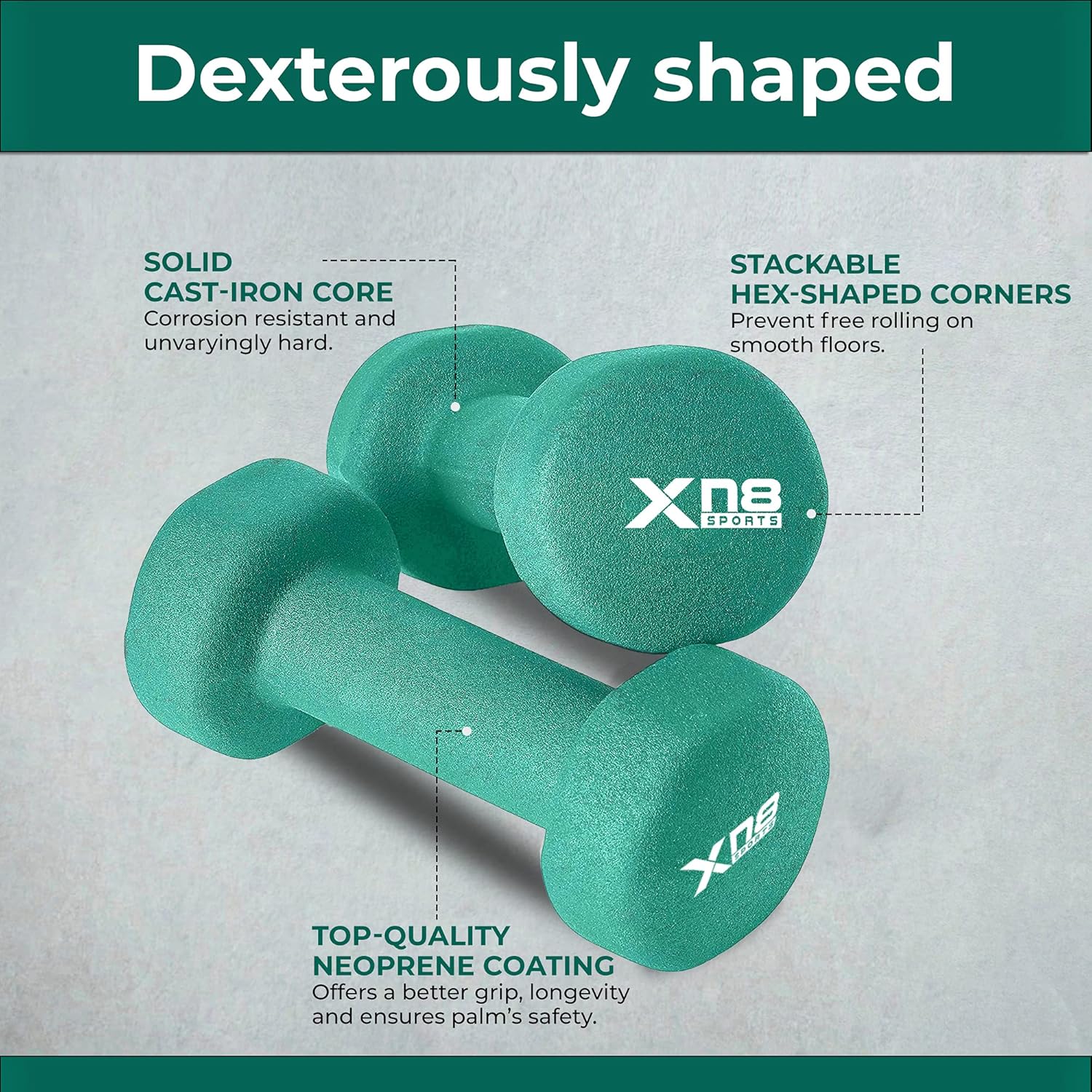 Xn8 Neoprene Dumbbell Set Hand Weight Pair Workout Strength Training ...