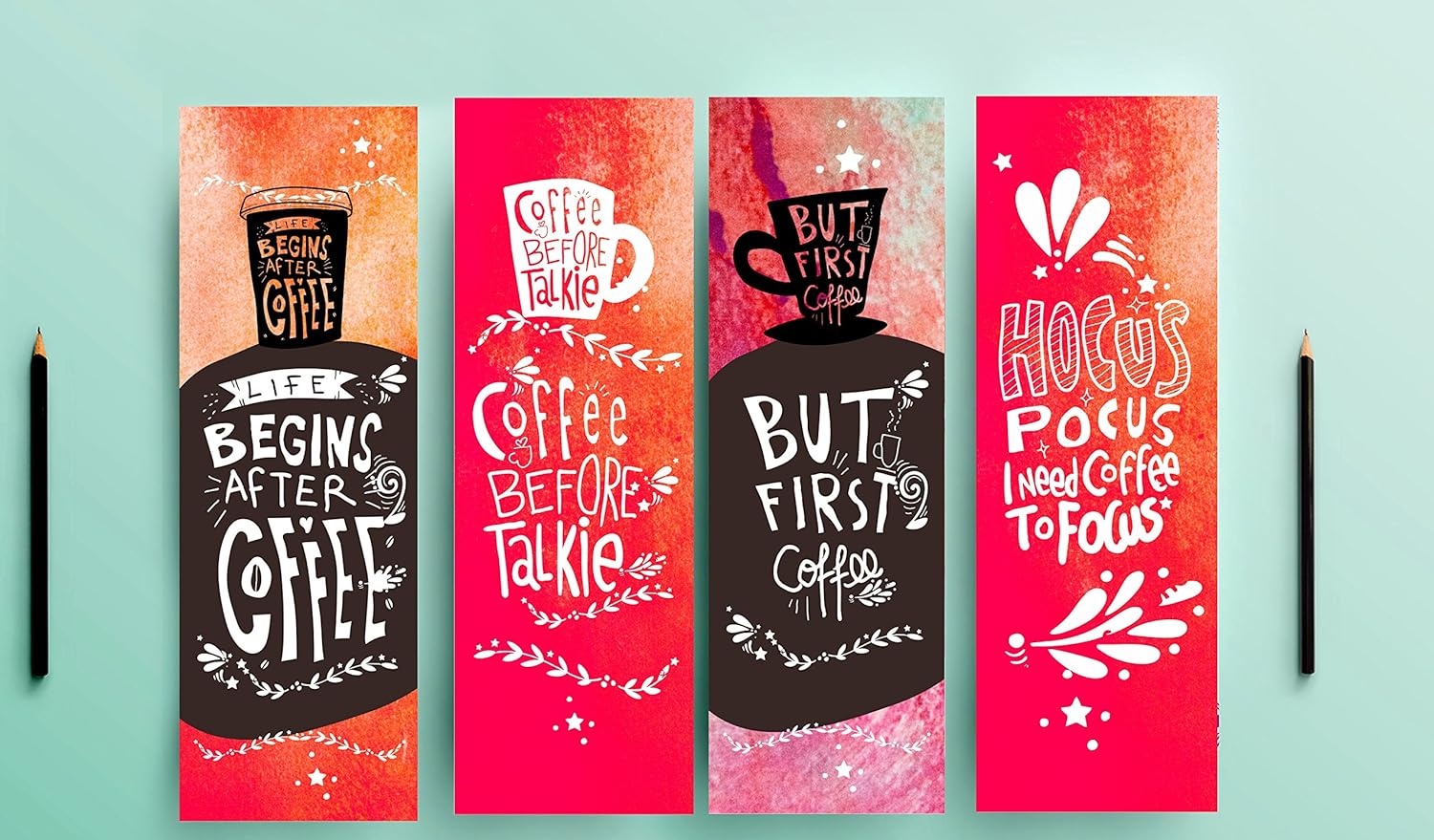 Motivational Coffee Quotes Bookmarks (Set of 4) for Someone - Read ...