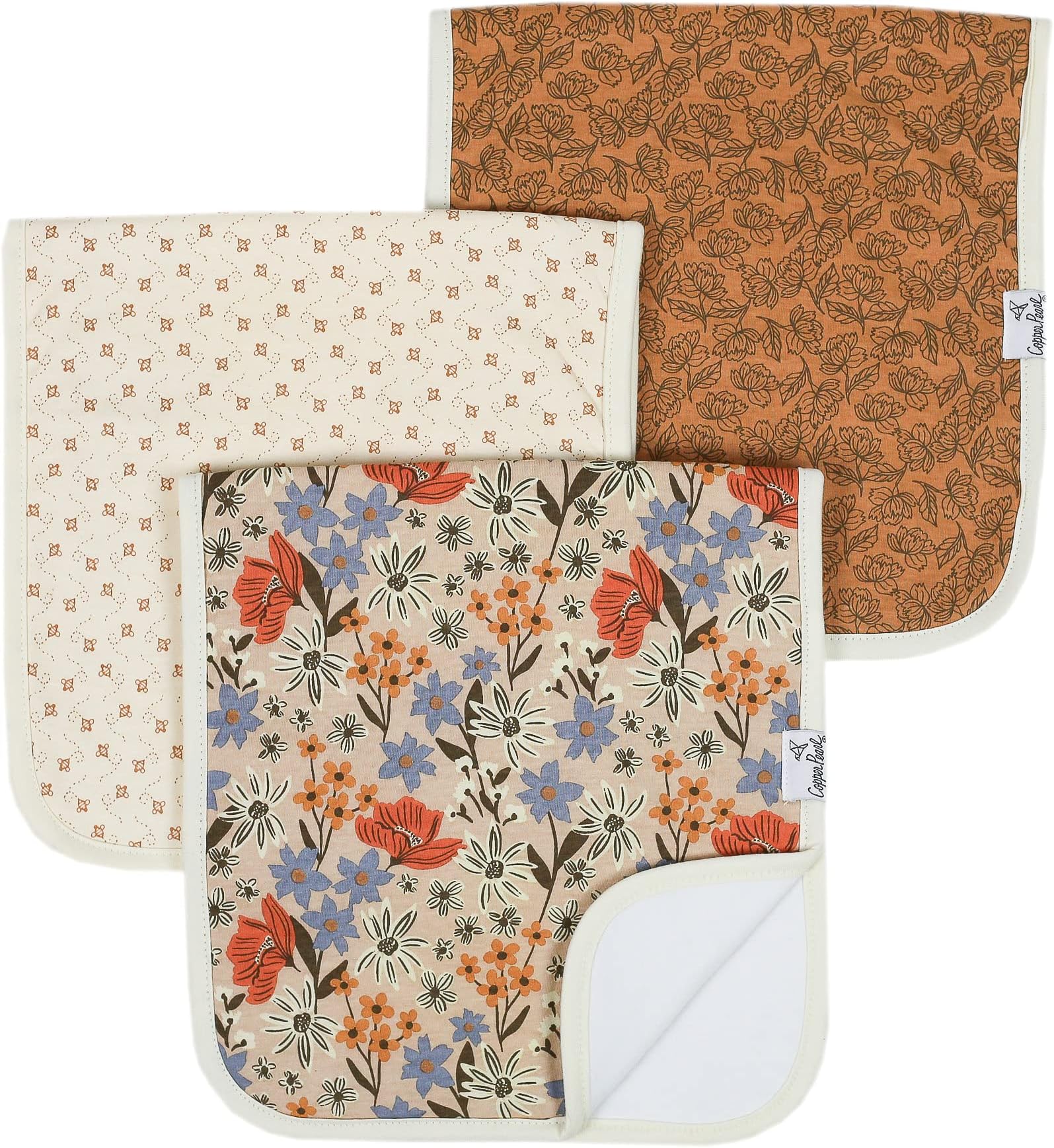 Amazon.com: Copper Pearl Premium Baby Burp Cloths - 3-Pack Large Cotton ...