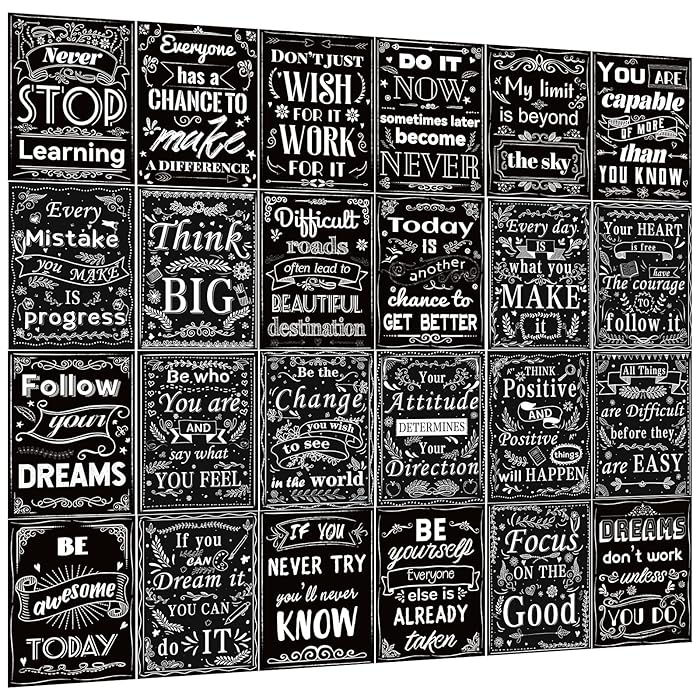 Buy 24 Motivational Posters for Classroom School Decorations, Growth ...