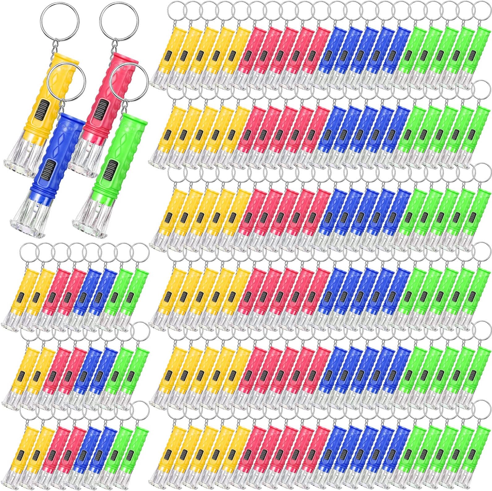 Amazon.com: 150 Pieces Mini Flashlight Keychain Assorted Colors LED Toy ...