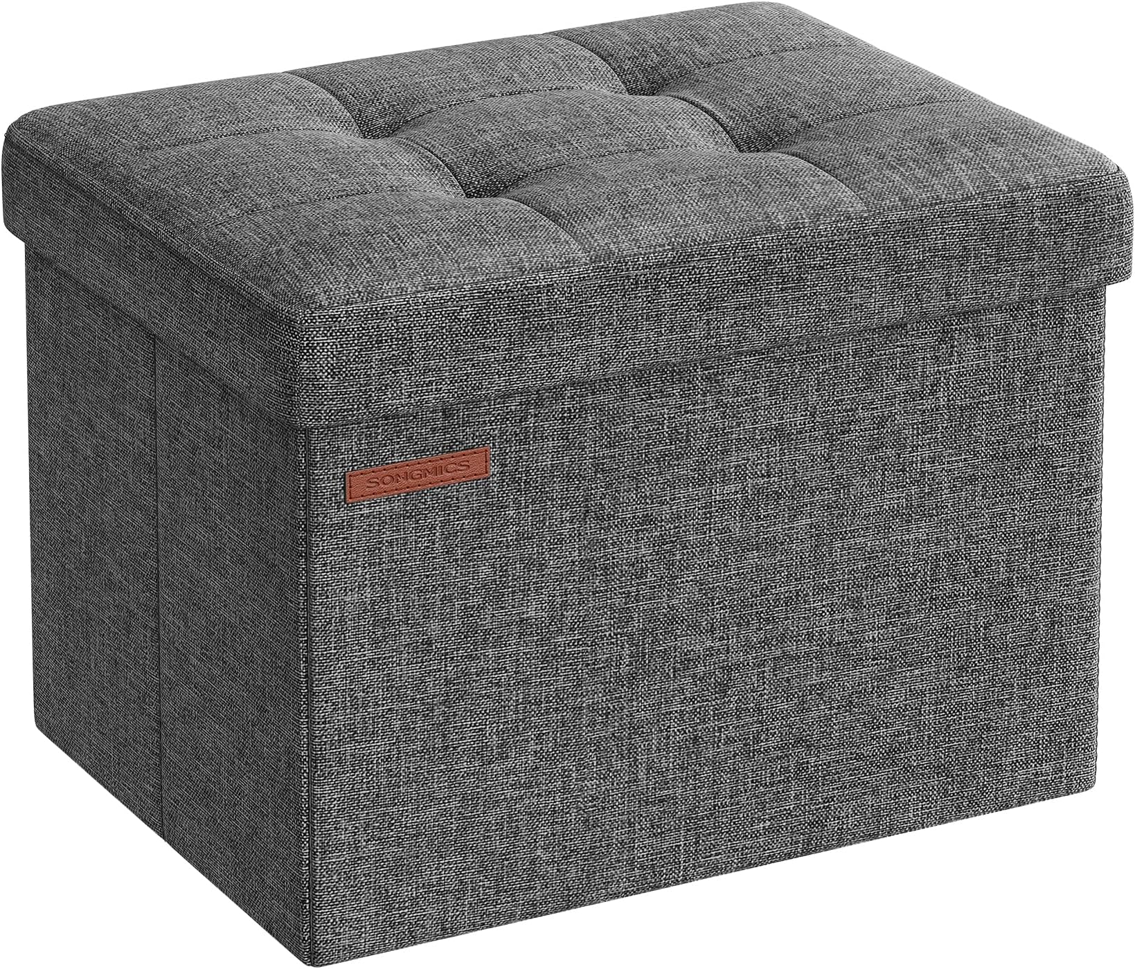 SONGMICS Storage Ottoman, Foldable Small Ottoman Foot Rest, 31 x 41 cm ...