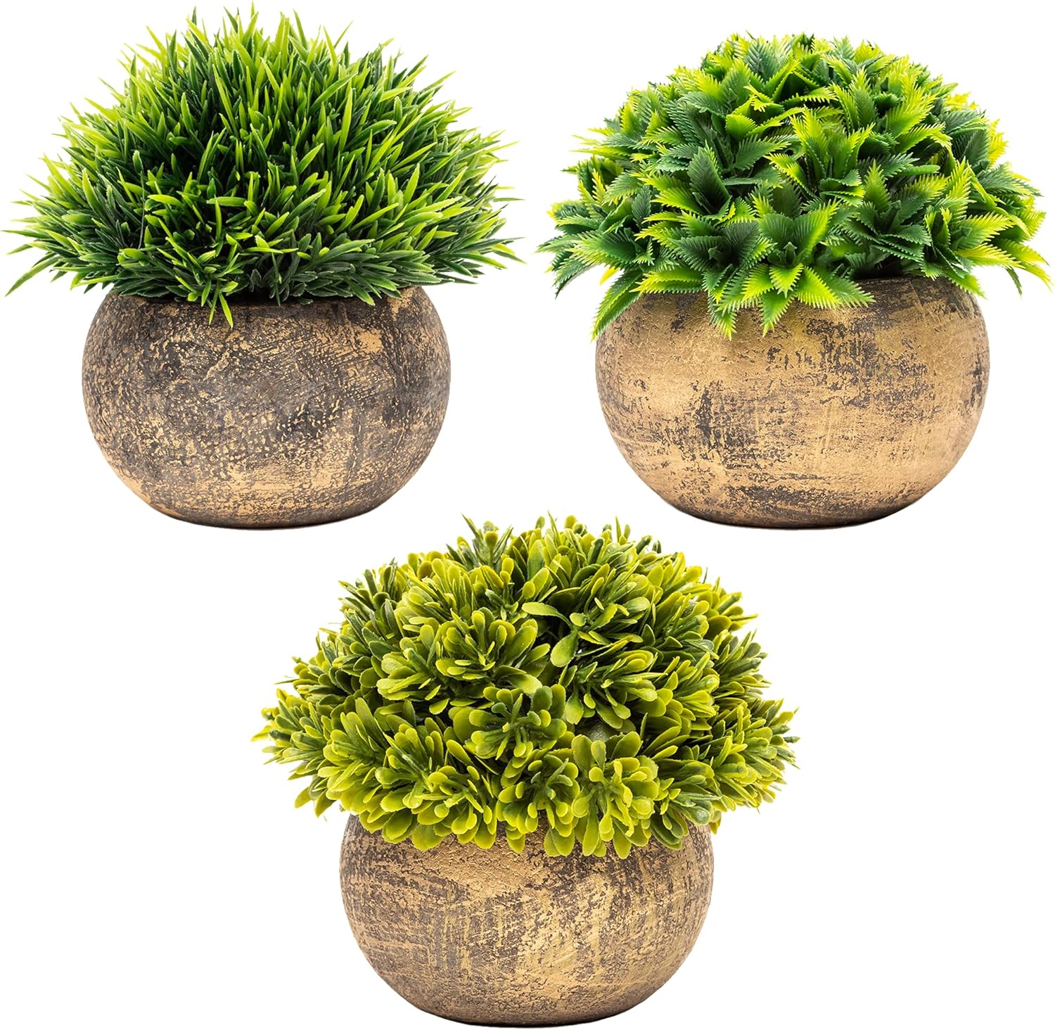 Amazon.de: TerraUno - Künstliches Dekogras - 3 Stück im Topf I Set aus ...