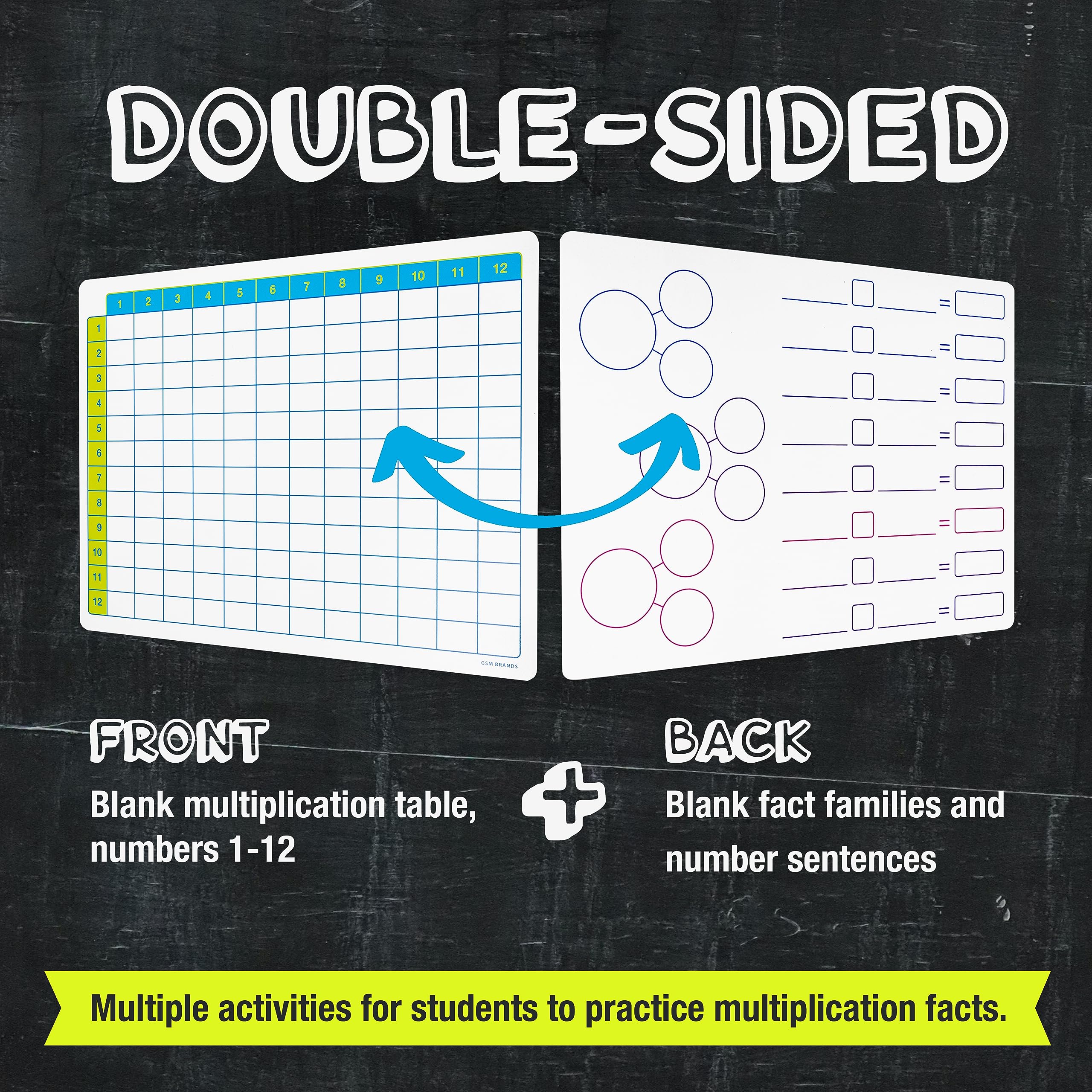Pop It Multiplication Table Double Sided Dry Erase Multiplication Chart ...