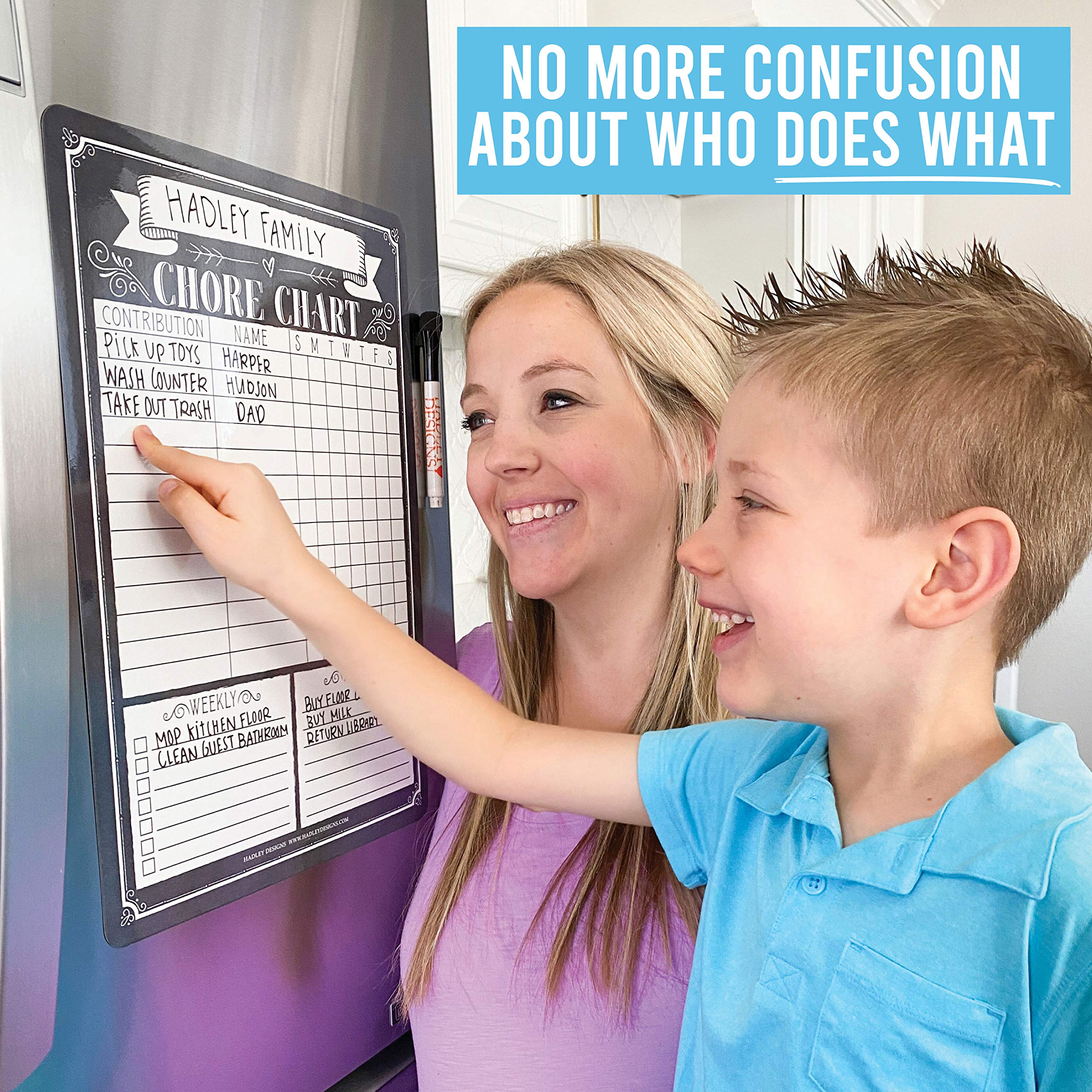 Rustic Chalkboard Family Chore Chart for Adults, Magnetic Chore Chart ...