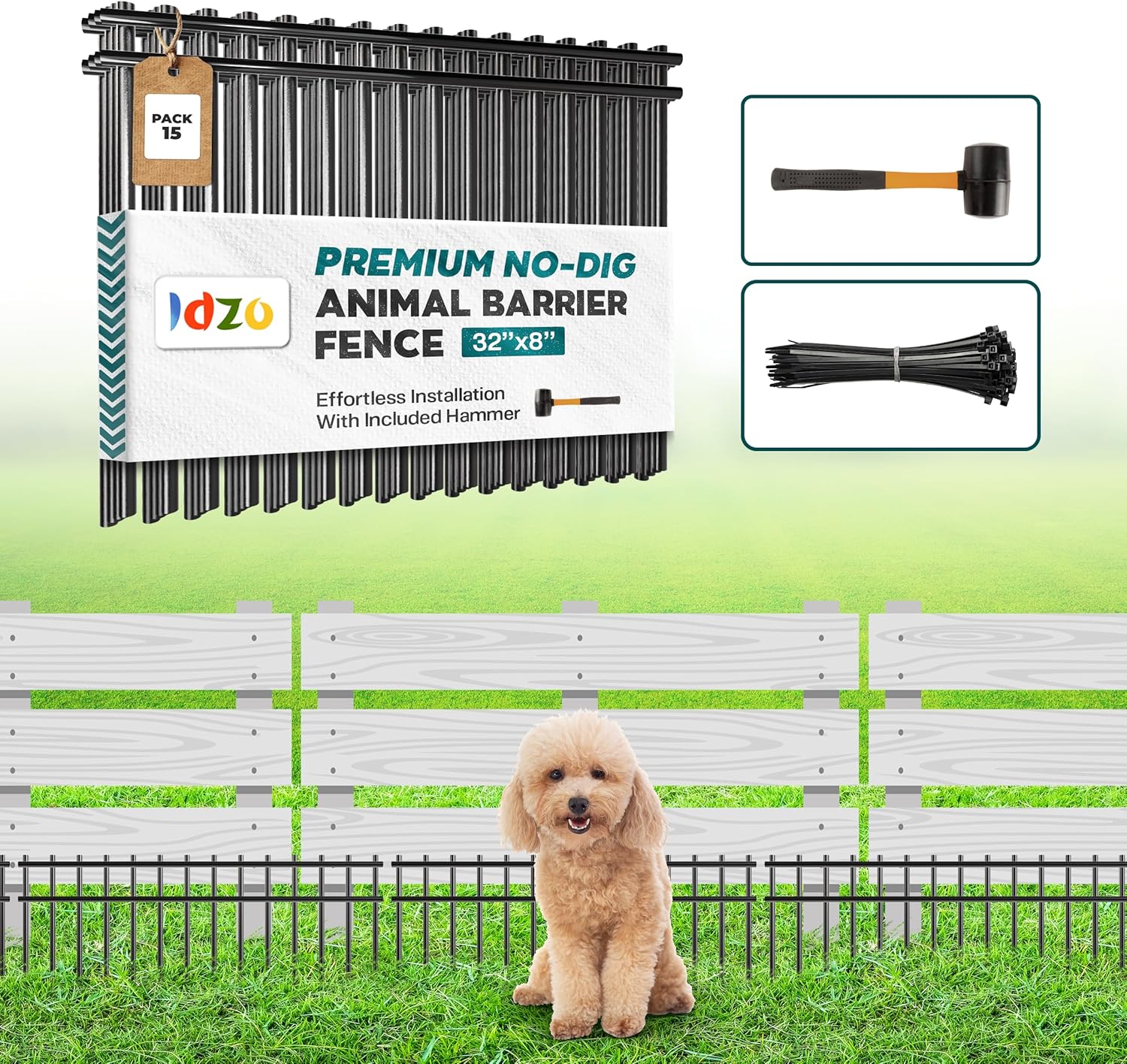 Amazon.com: Idzo 15 Pack Animal Barrier Fence 32x8 in, Solid Stainless ...