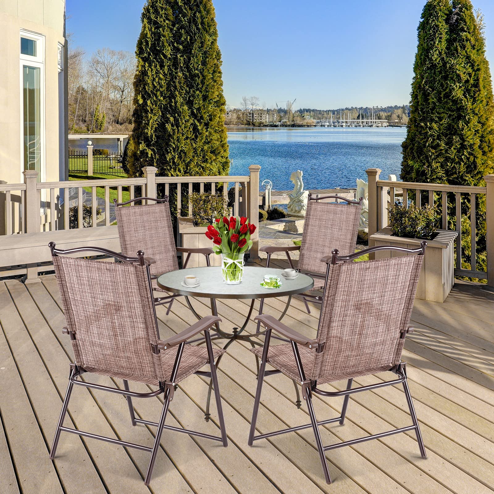 Snapklik.com : Tangkula Set Of 2 Patio Folding Dining Chairs, Outdoor ...