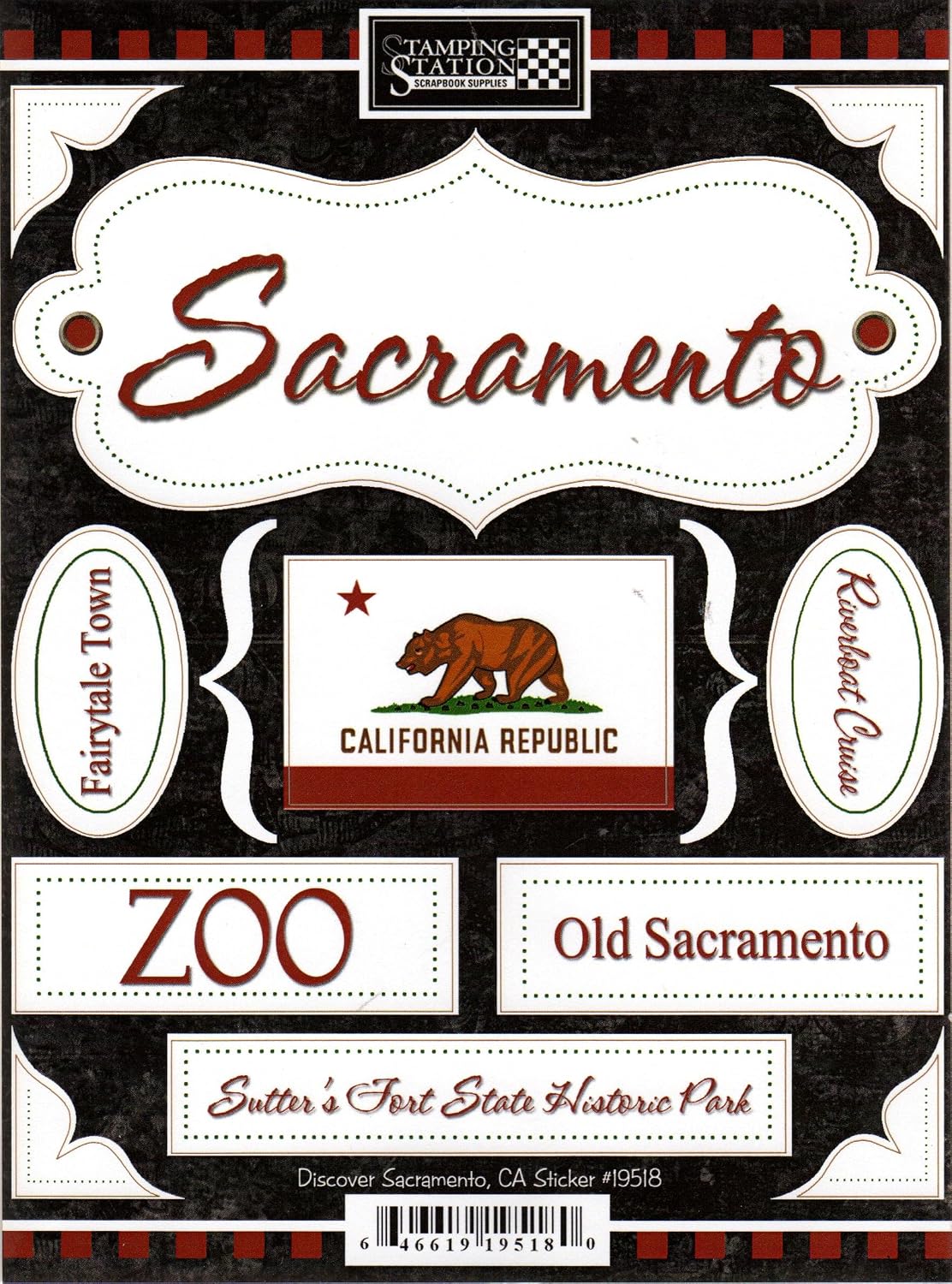 Amazon.com: Discover Sacramento California Scrapbook Stickers (19518 ...
