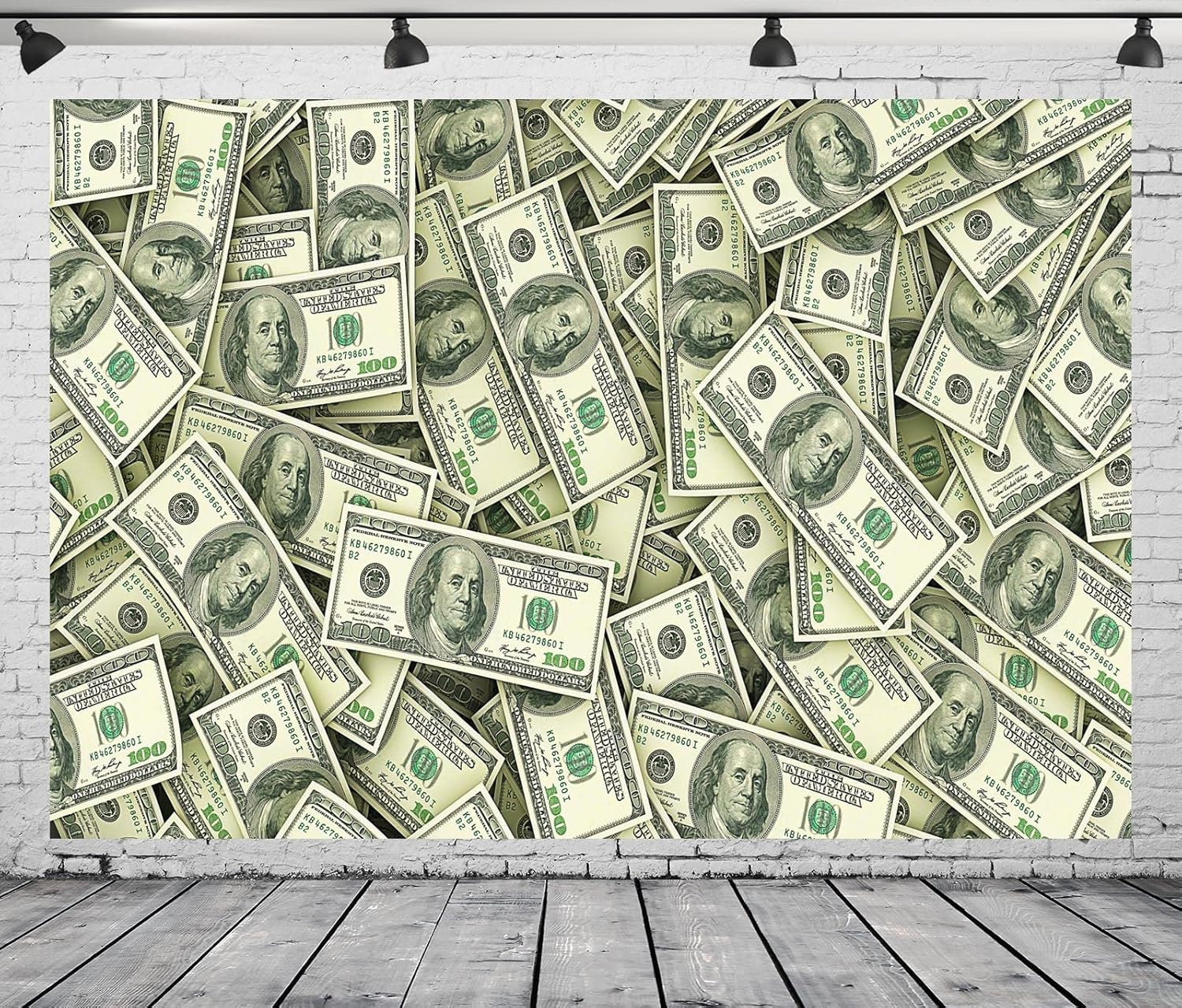 Amazon.com : BELECO 5x3ft Fabric Money Backdrop US Dollar Banknotes ...