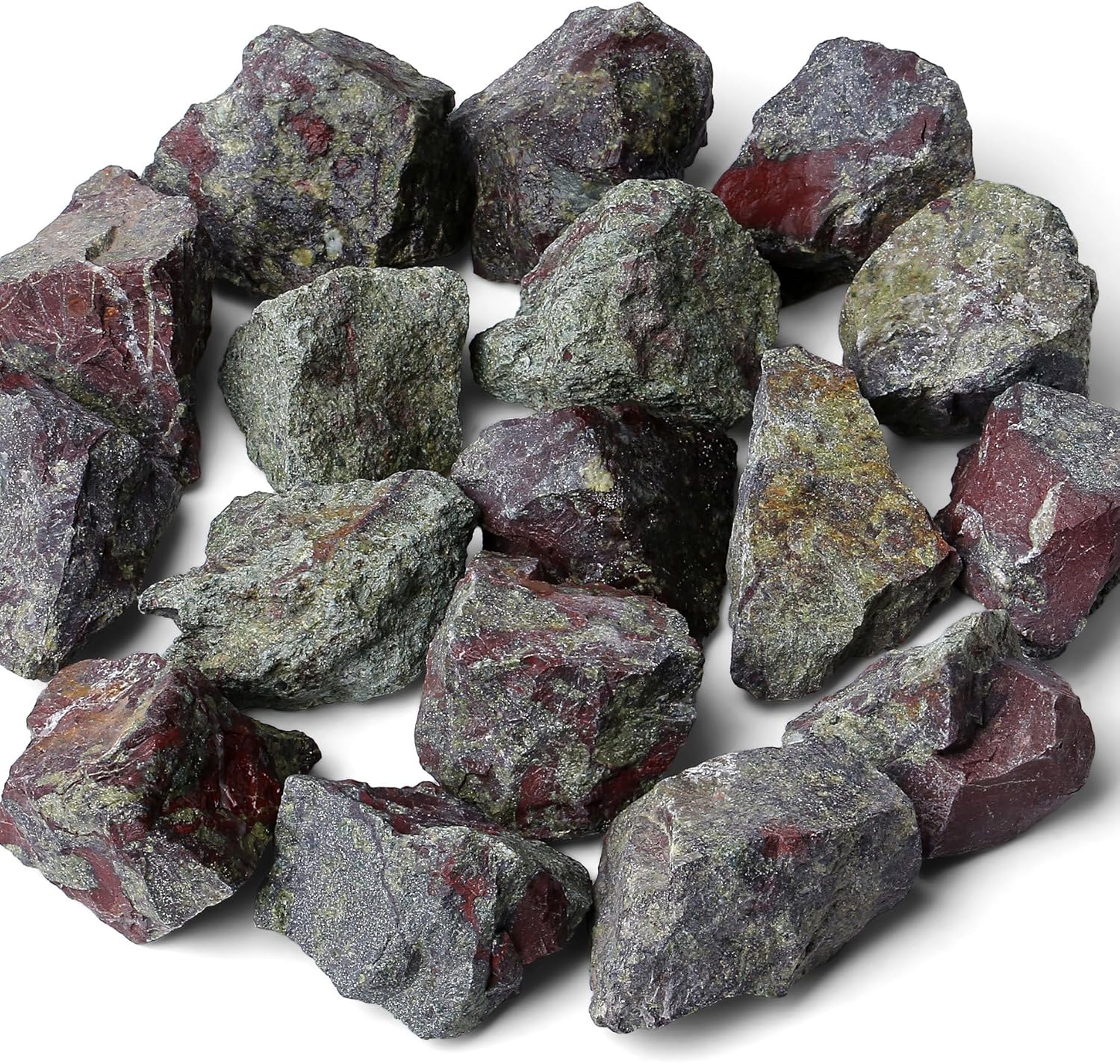 MAIBAOTA Dragon Bloodstone Crystal Stones 1" Natural Raw Crystals Bulk ...