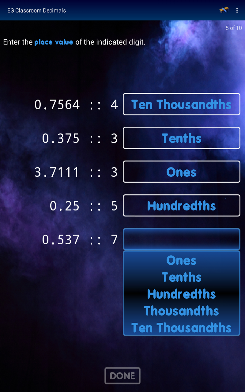 Aplicación EG Classroom Decimals™ en Amazon Appstore
