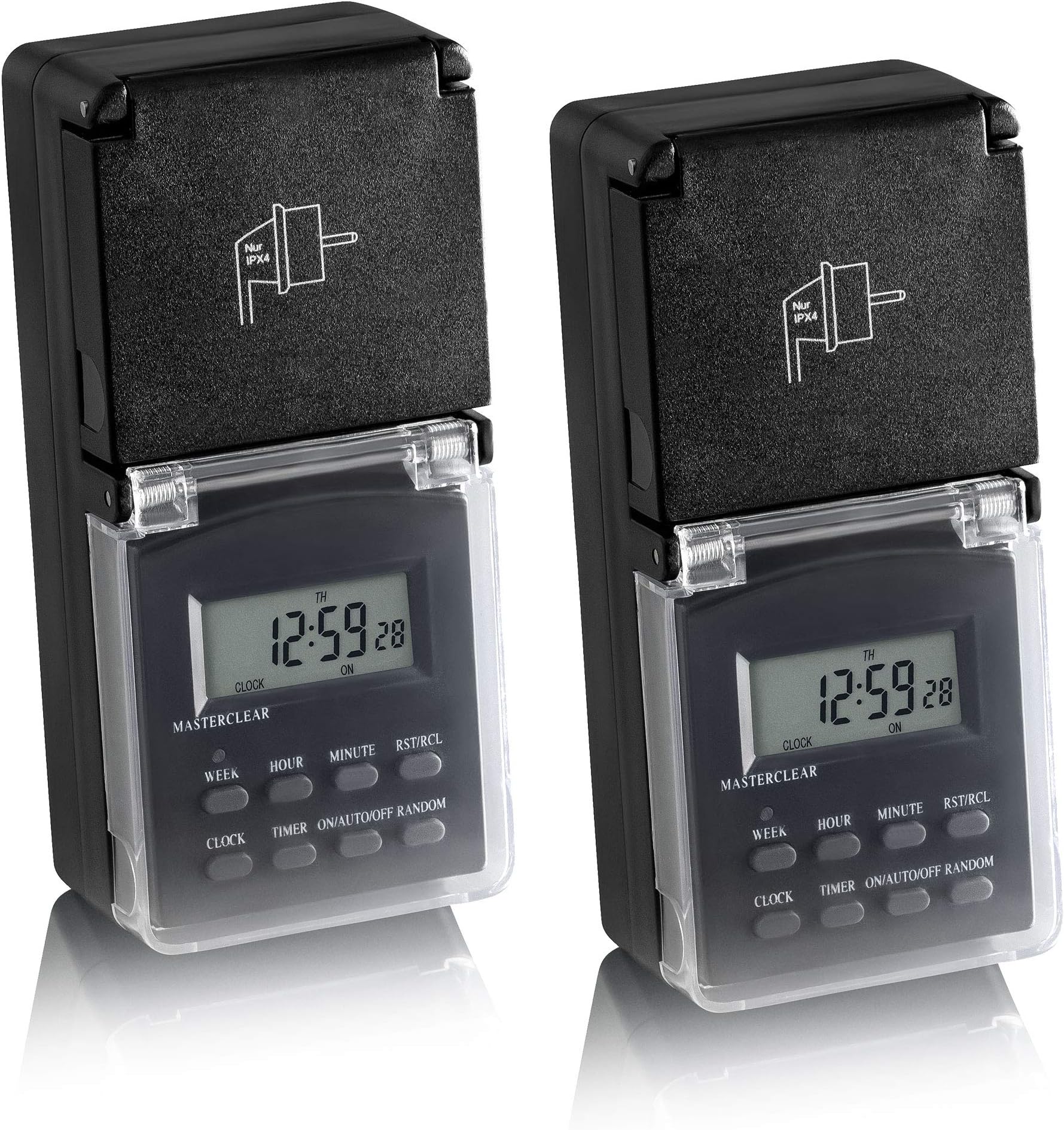 SEBSON® 2X Programmateur Prise Exterieur, Prise Programmable Digital, Minuteur Hebdomadaire ...