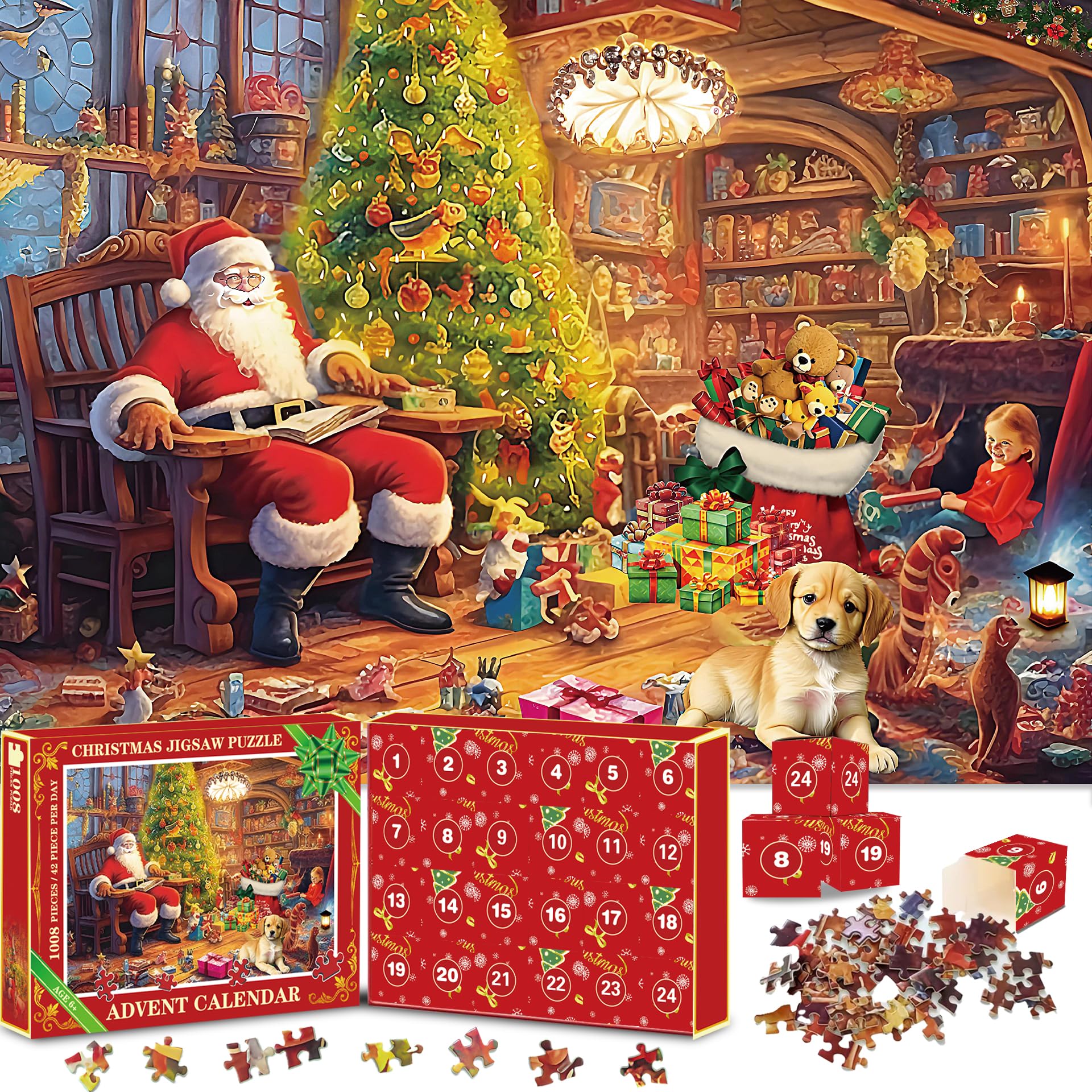 Amazon.com: 2025 Puzzle Advent Calendar, Christmas Advent Calendar ...