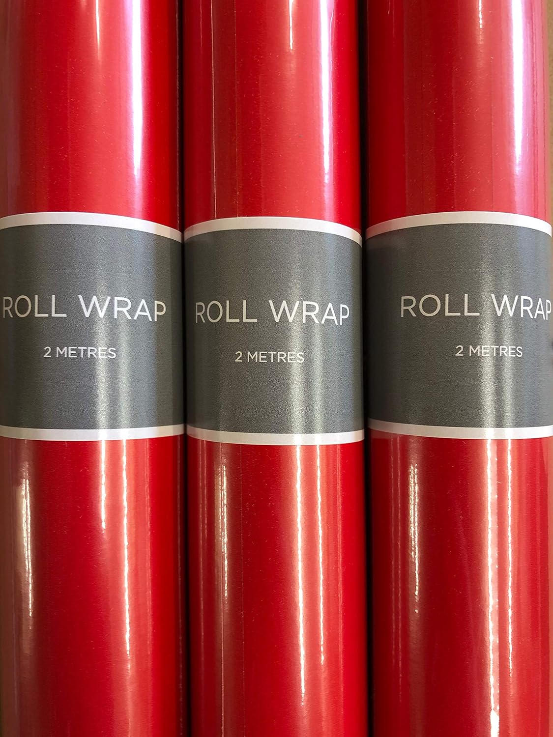 6M Hallmark Red Wrapping Paper Rolls 3 x 2 metres Rolls - Hard Postal ...