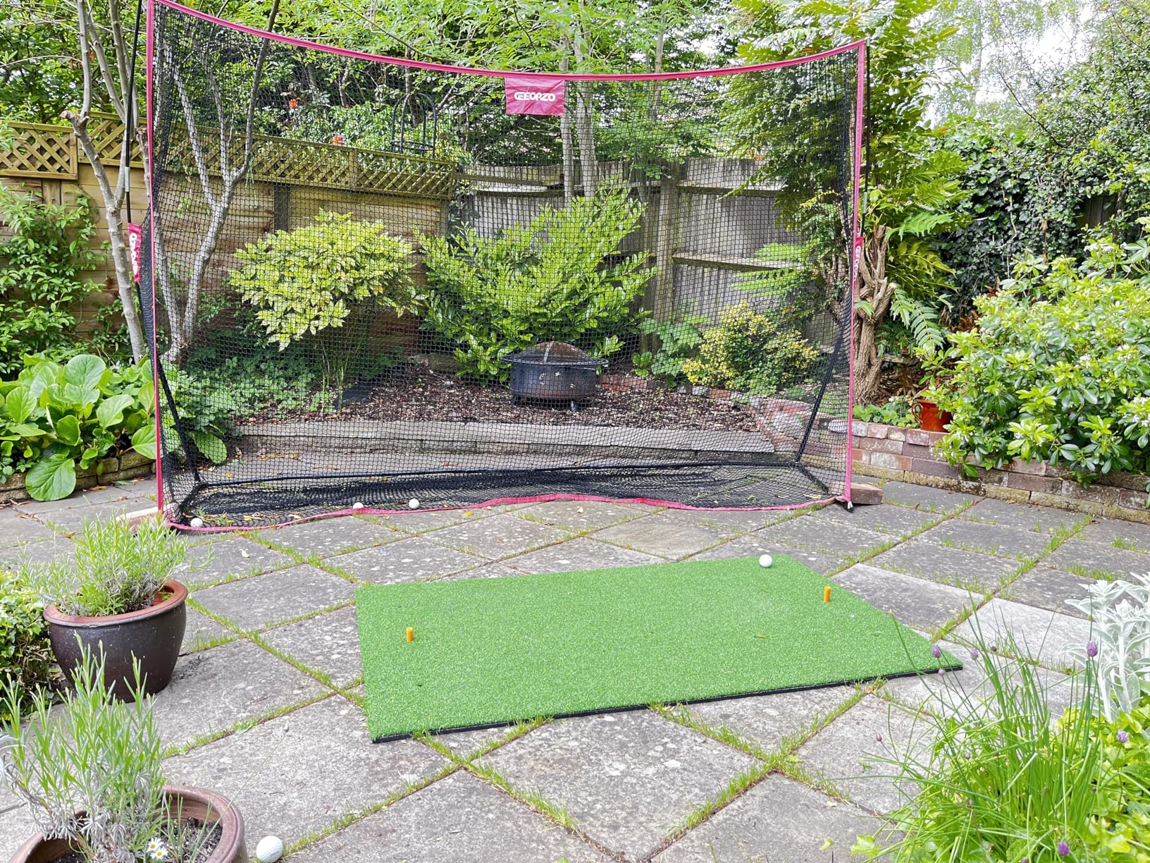 COSTWAY Golf Hitting Mat, 5 x 3 FT/5 x 4 FT Artificial Turf Mat with 2 ...