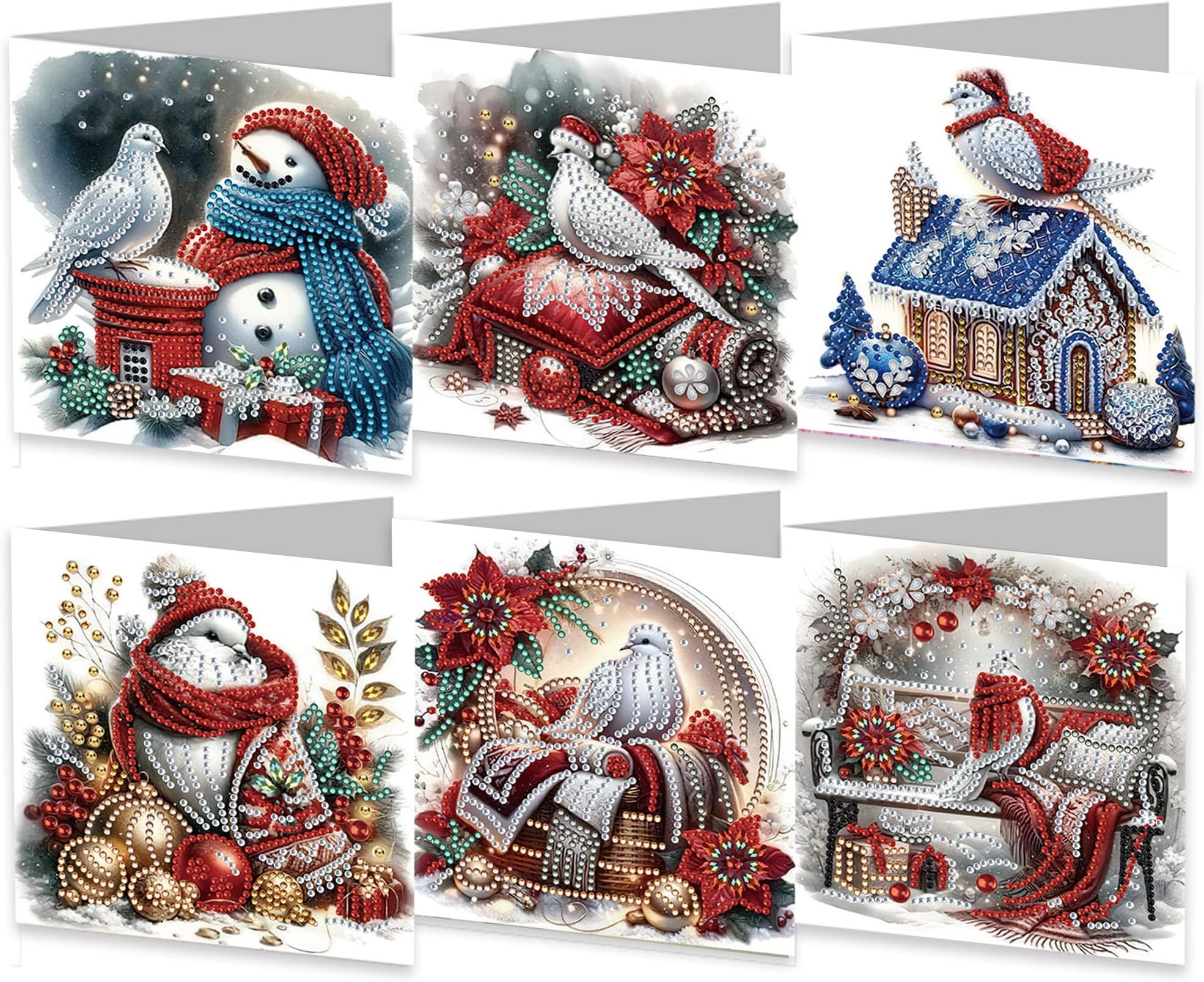 Amazon.com: DIY Diamond Greeting Card, Embroidery Arts Craft Cards Kits ...