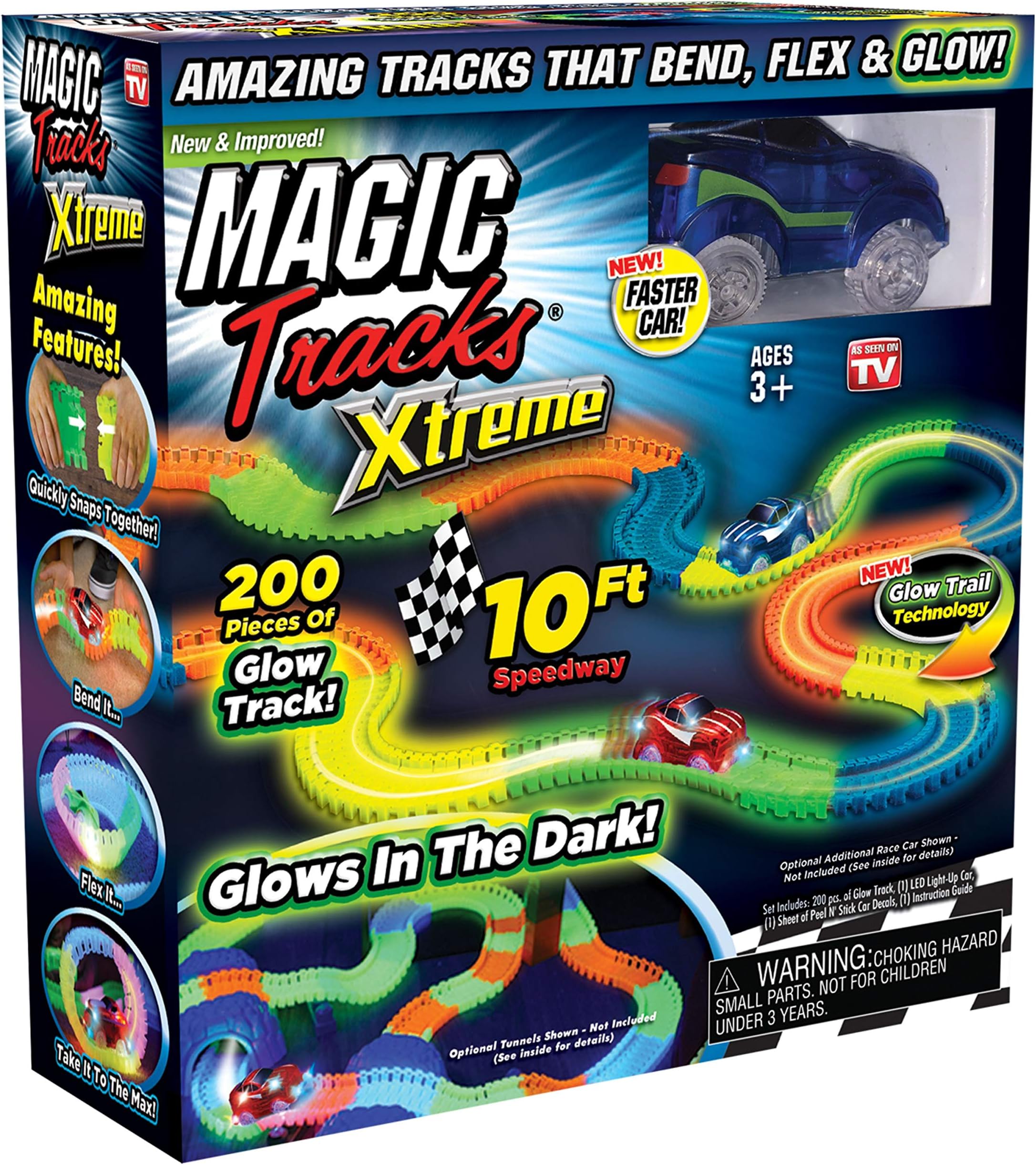 Amazon.com: Ontel Magic Tracks Xtreme - Race Car & 10' of Flexible ...