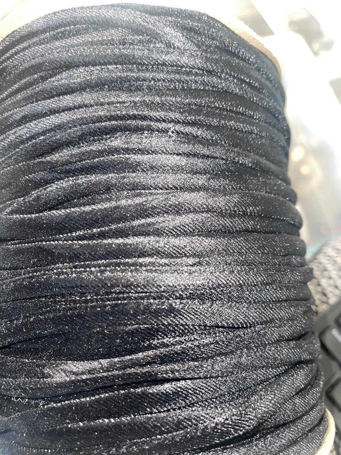 Amazon.com: 5 Yards Black Velvet Fabric Non Stretch Tubular Spaghetti ...