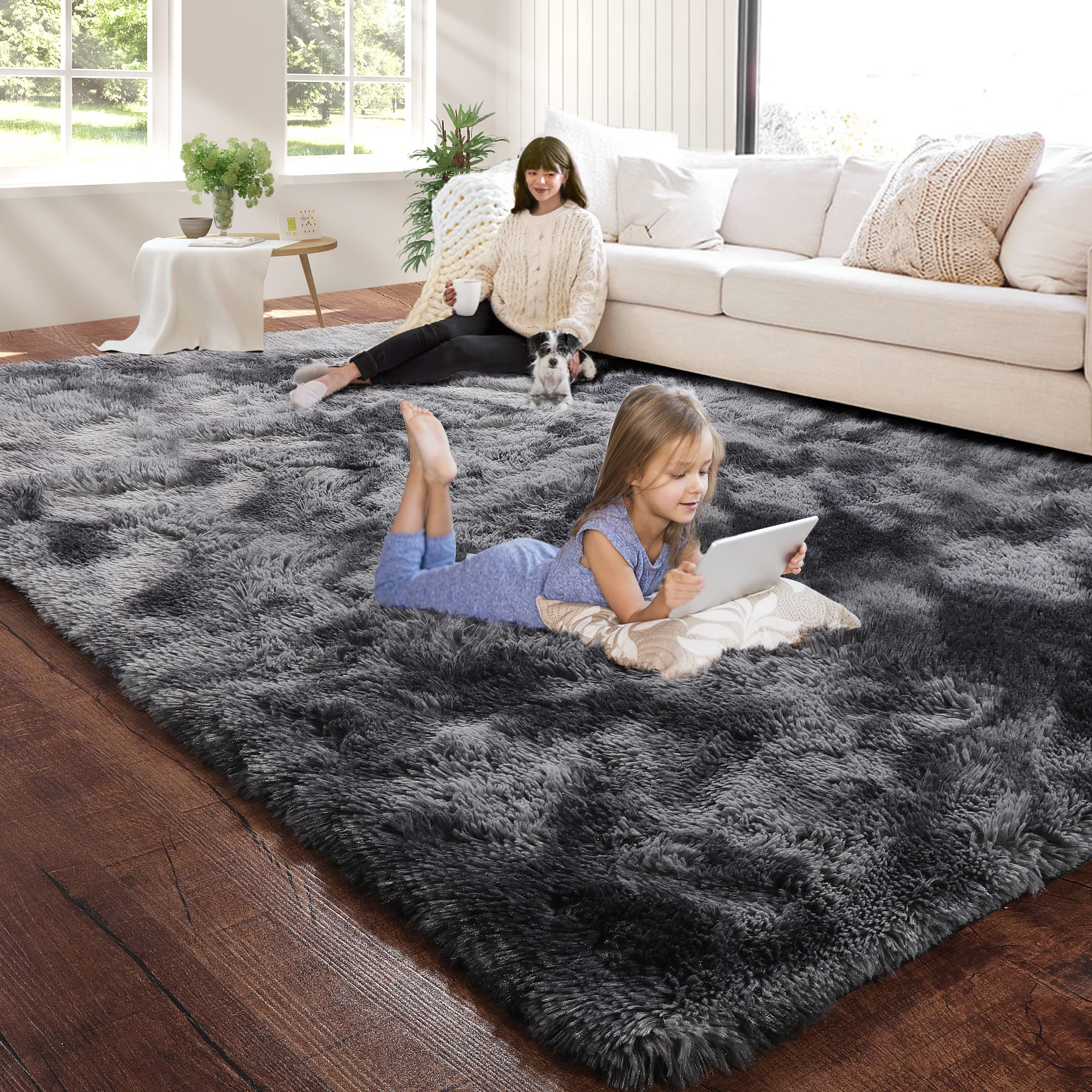 Gray Fluffy Carpet