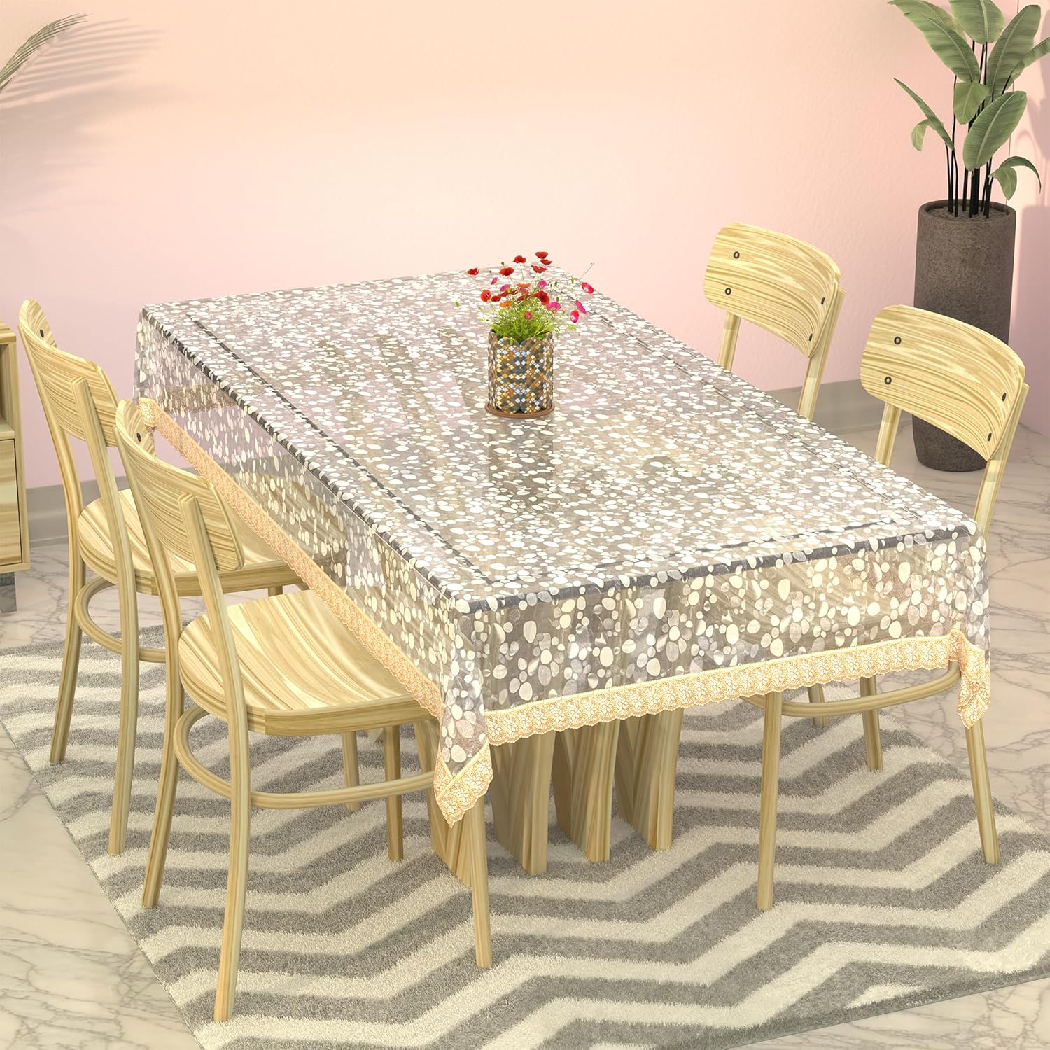 Buy Kuber Industries Waterproof 45x70 Inches Table Cloth For 4 Seater ...