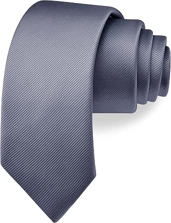 Branduce 2.4" Grey Tie Skinny Tie for Men 6cm Solid Pure Color Slim ...