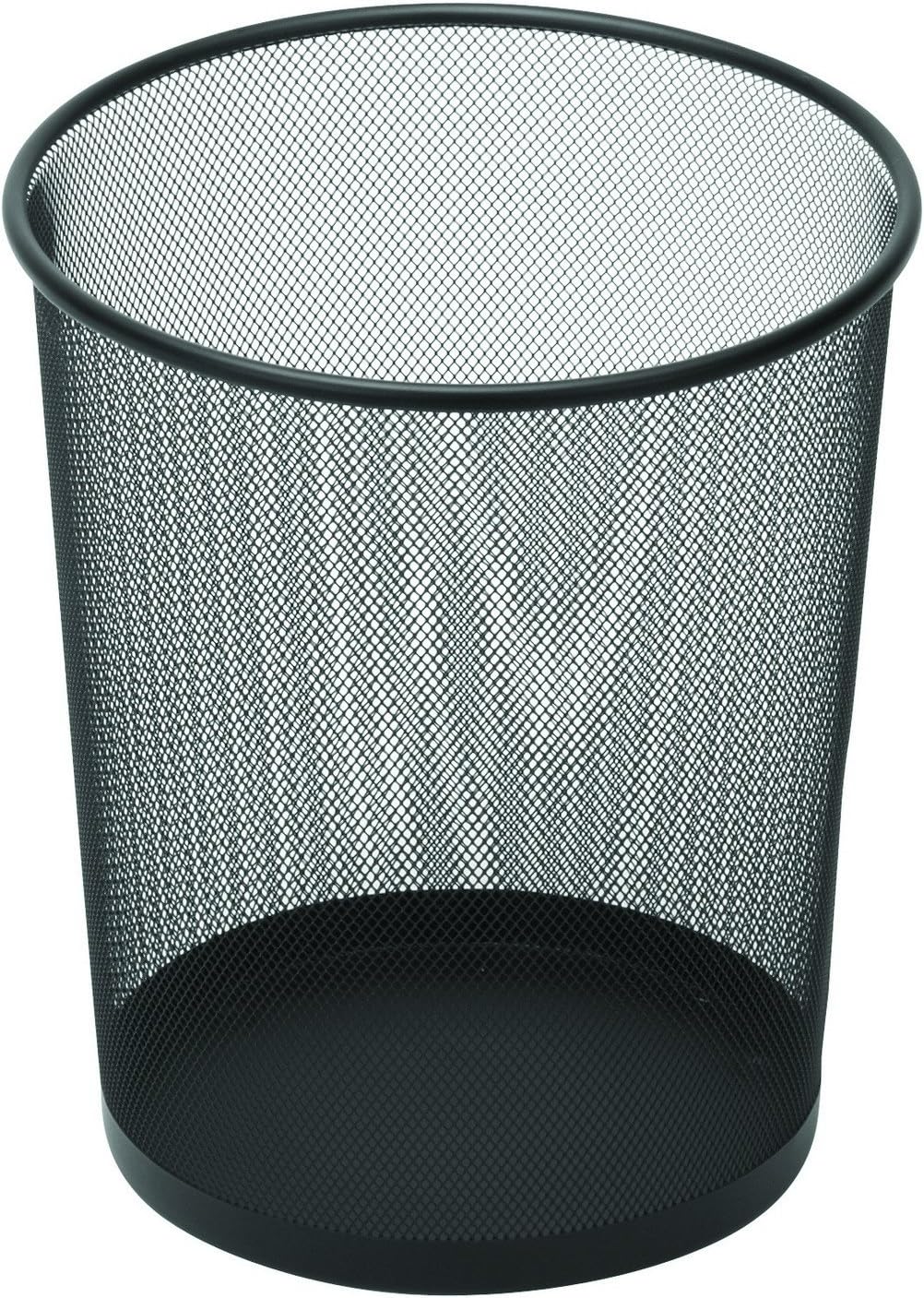 PENGQIMM 3 Pack Mesh Waste Paper Bin, 12 Litre, Black, Metal, Round ...